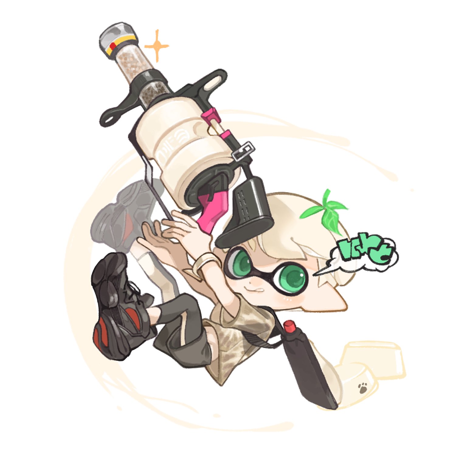 Safebooru - .96 gal (splatoon) 1boy :q black footwear black leggings ...