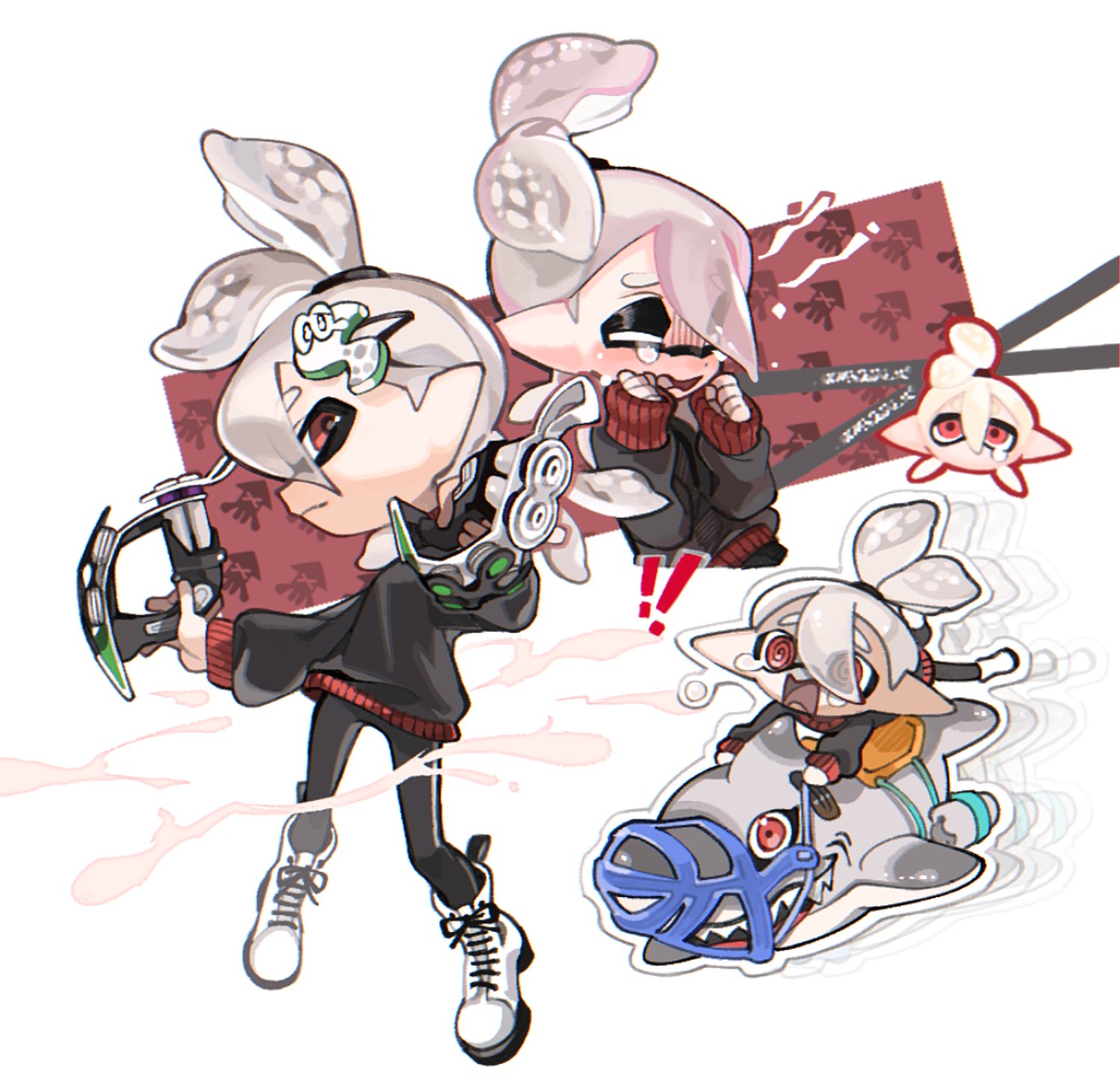 Safebooru - 1boy @ @ black leggings boots closed eyes closed mouth ...