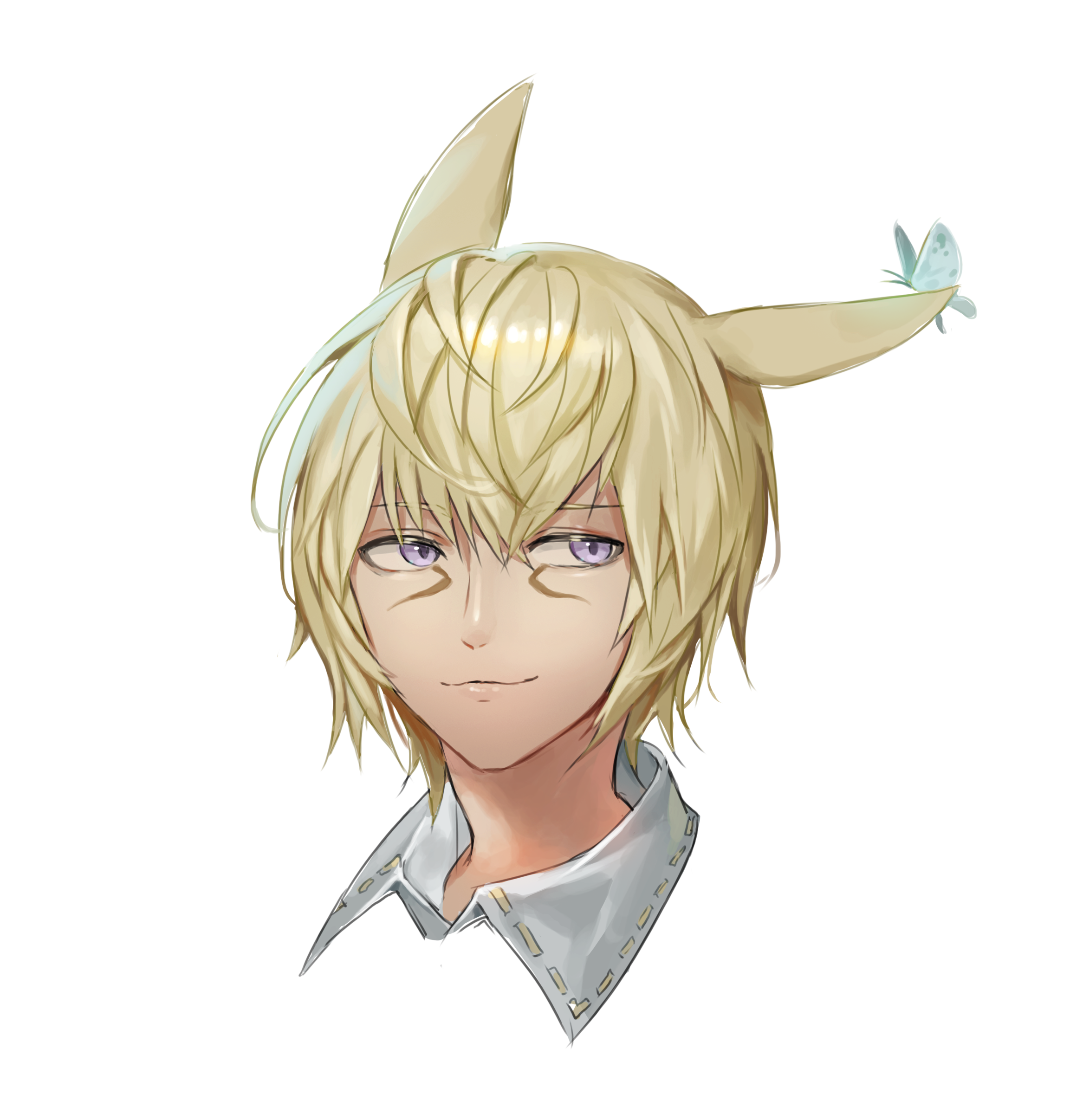 Safebooru - 1boy absurdres animal ears blonde hair bug butterfly cat ...