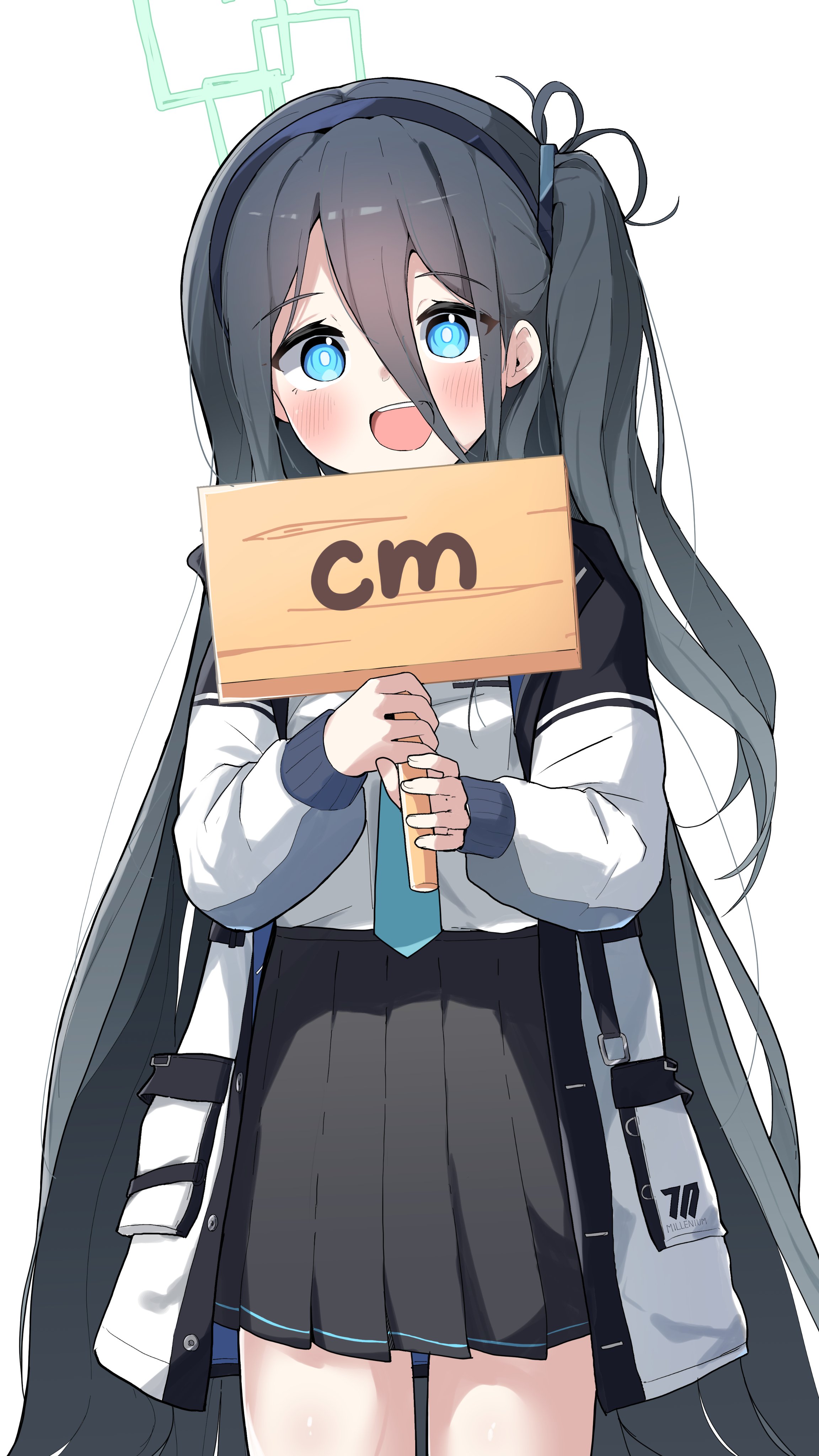 Safebooru - 1girl absurdly long hair absurdres aqua halo aris (blue archive) black hair black ...
