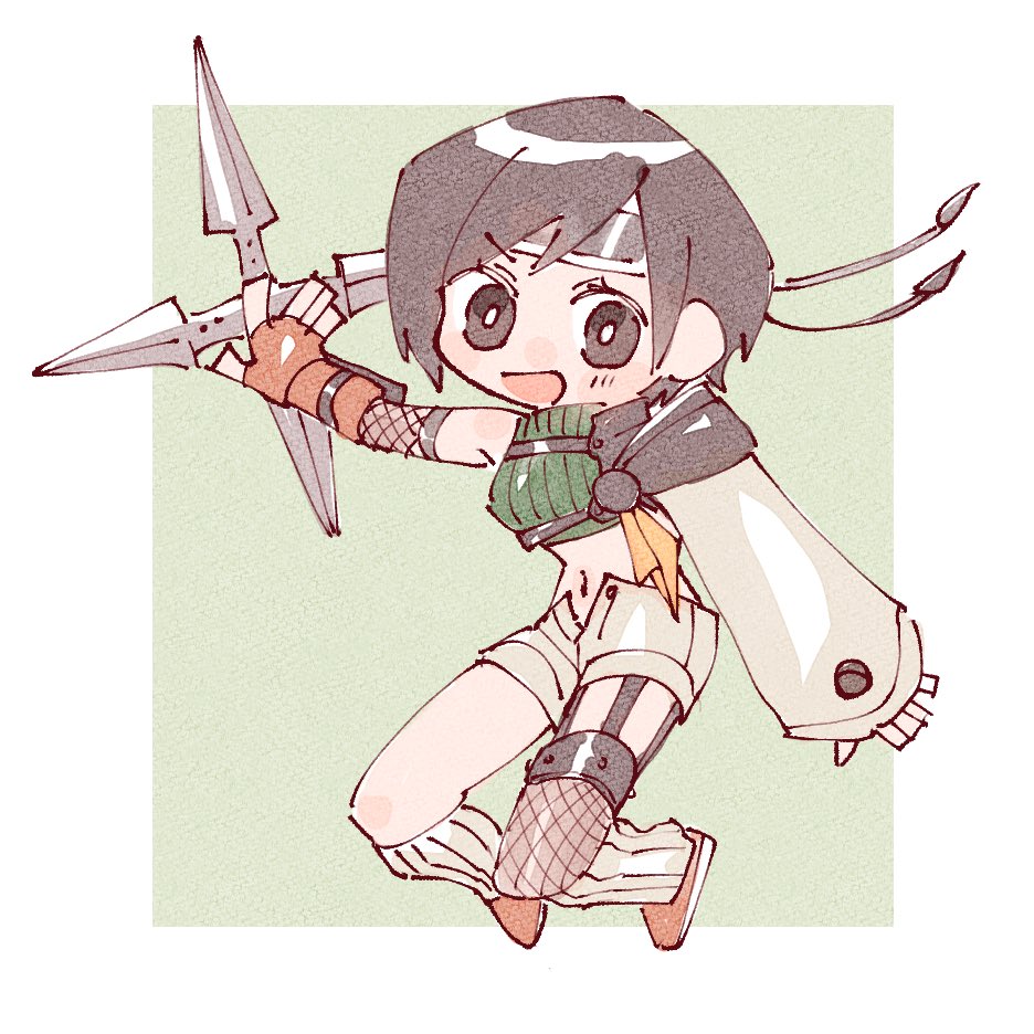 Safebooru - 1girl armor asymmetrical legwear black hair border breasts ...