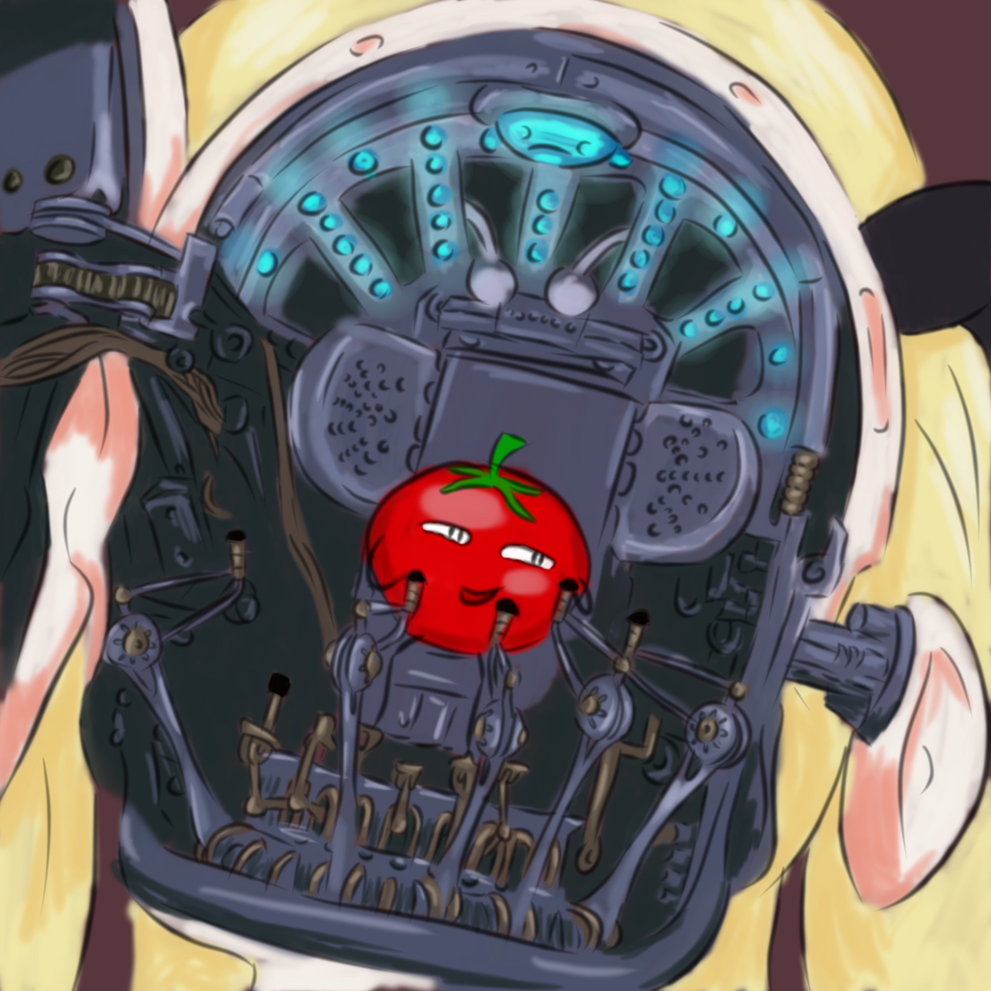 Safebooru - 1girl android blonde hair chair cockpit dokibird (vtuber ...