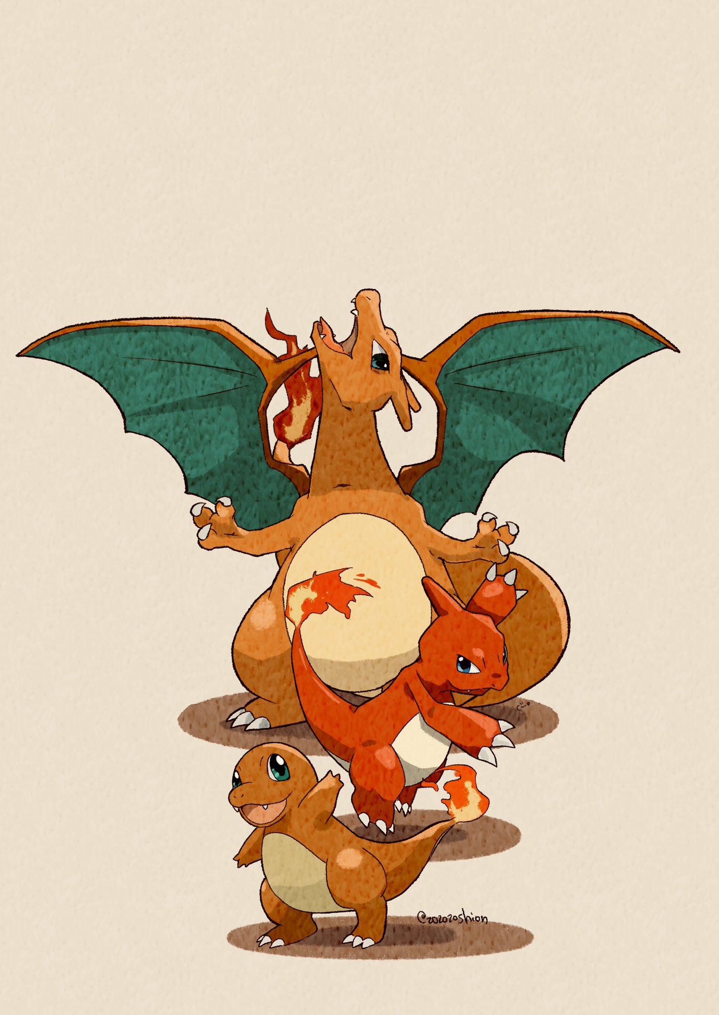 Safebooru - animal focus artist name blue eyes charizard charmander ...