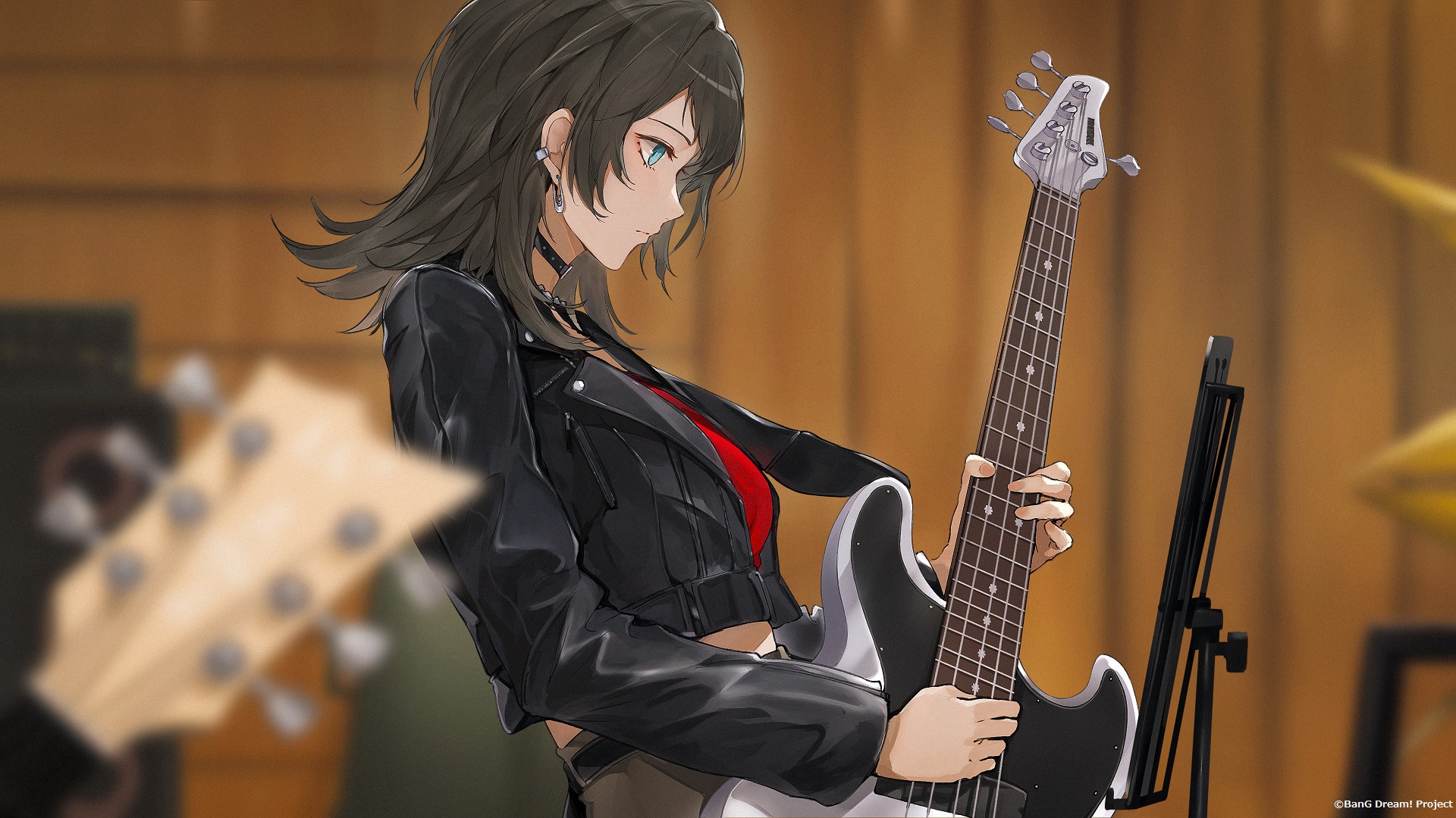Safebooru - 1girl bang dream! bang dream! it's mygo!!!!! bass guitar black choker black hair ...