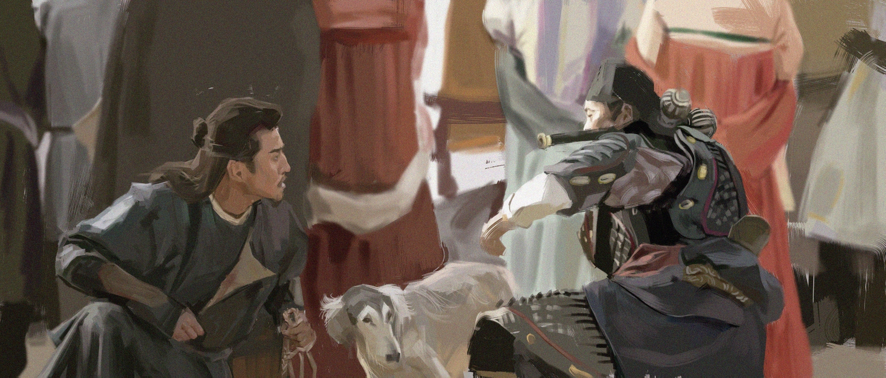 Safebooru - 2boys 2girls arm guards armor breastplate chang'an shier ...