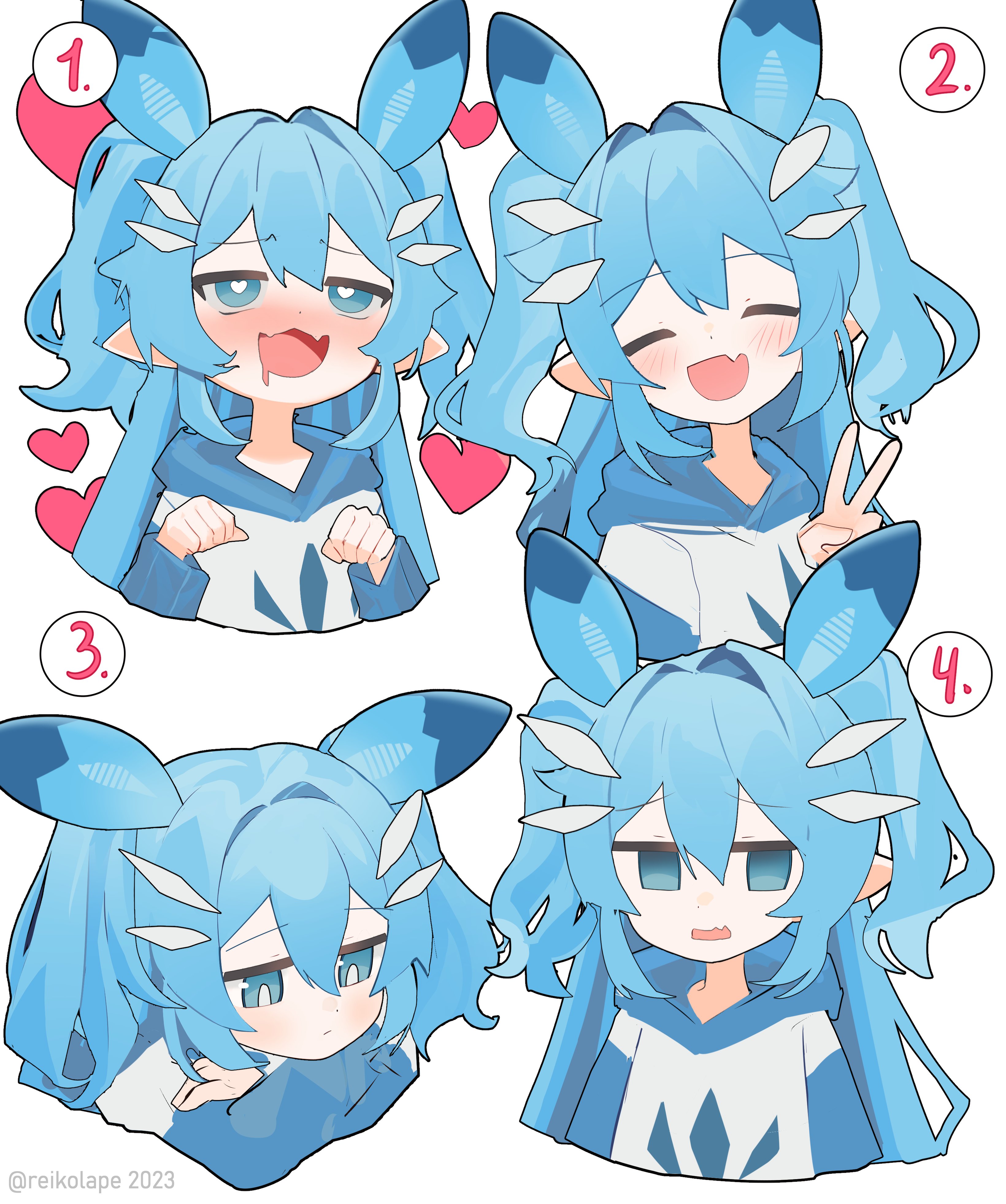 Safebooru - 1girl :d ^ ^ absurdres blue eyes blue hair blush chillet closed eyes closed mouth ...