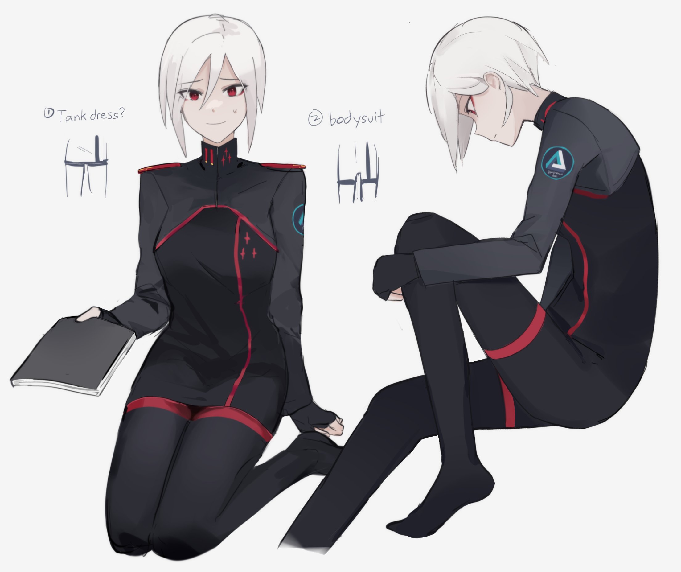 Safebooru - 1girl 1yym ariane yeong bodysuit book dress highres looking ...