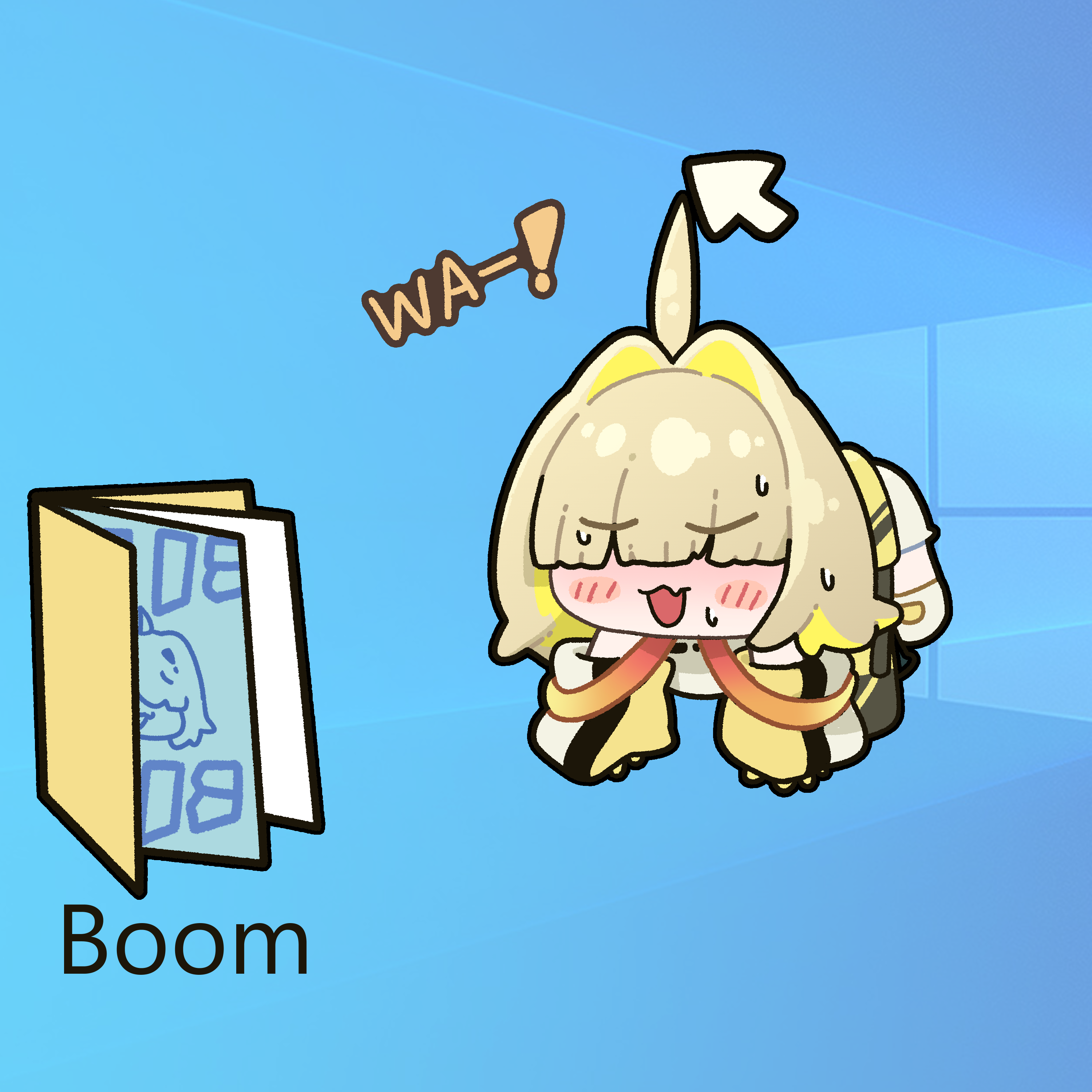 Safebooru - 1girl :3 absurdres ahoge blonde hair blunt bangs blush ...