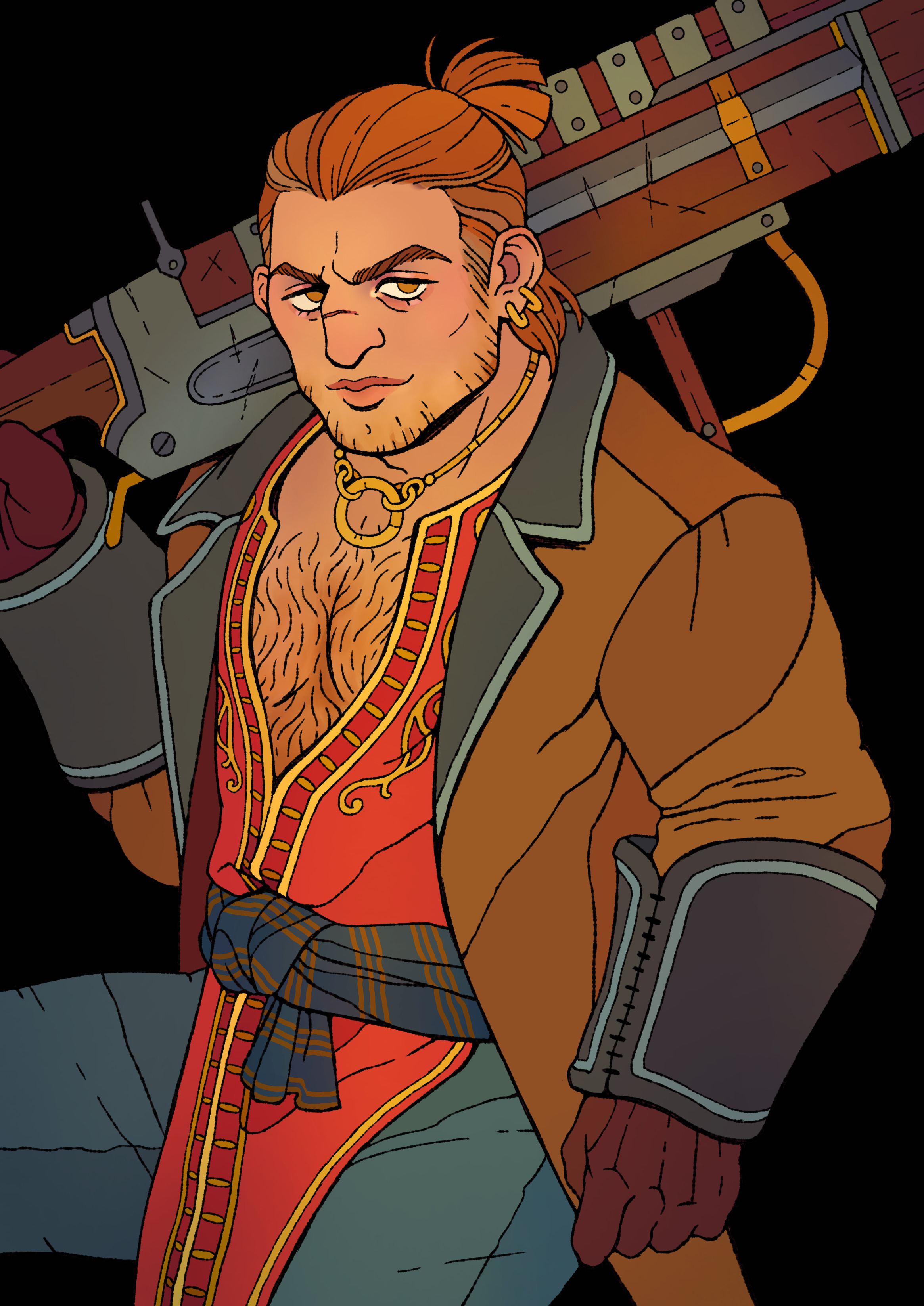 Safebooru - 1boy absurdres beard stubble black background blonde hair ...