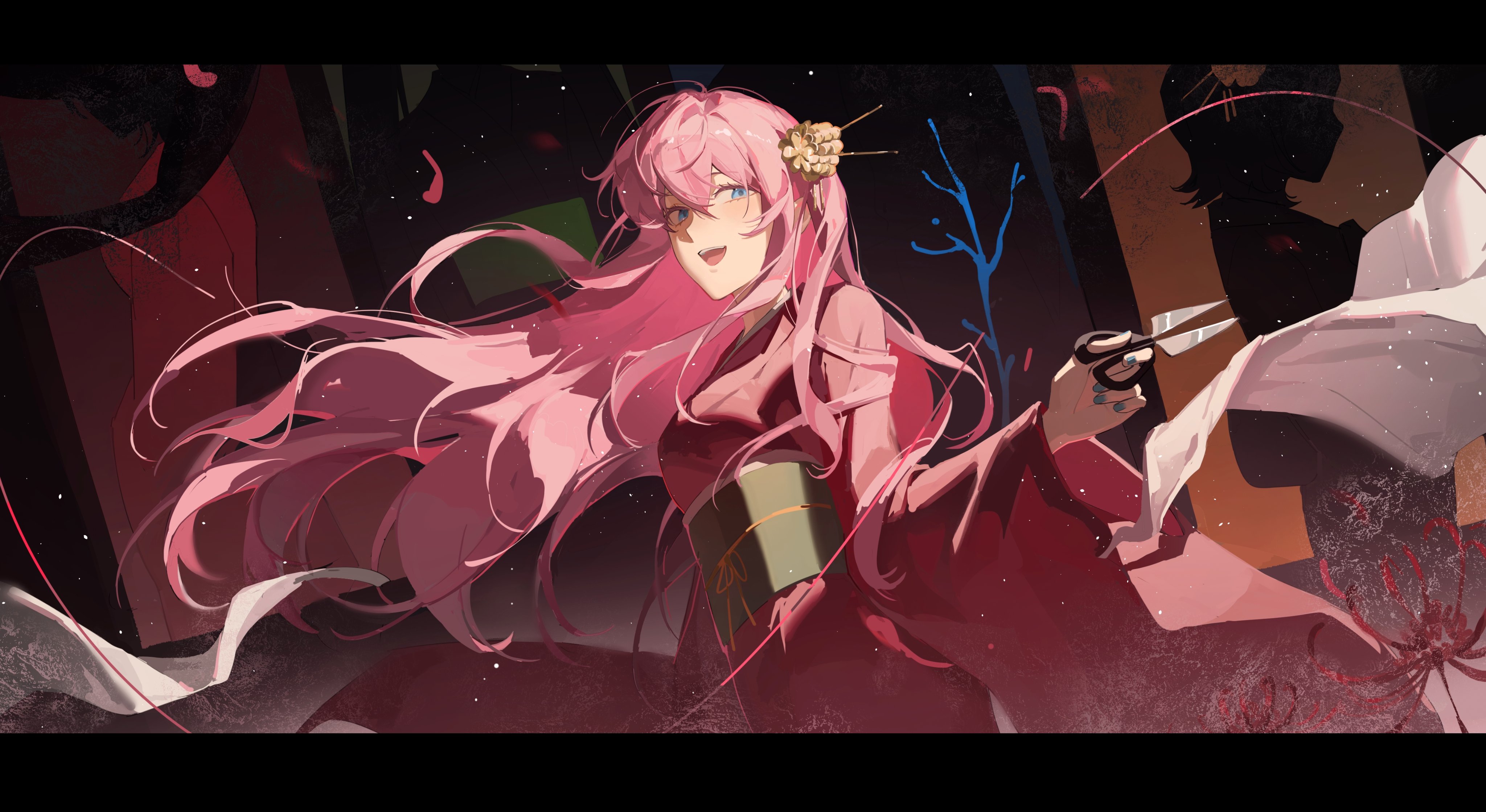 Safebooru - absurdres aqua nails blue eyes dorkyhuzzz dutch angle ...