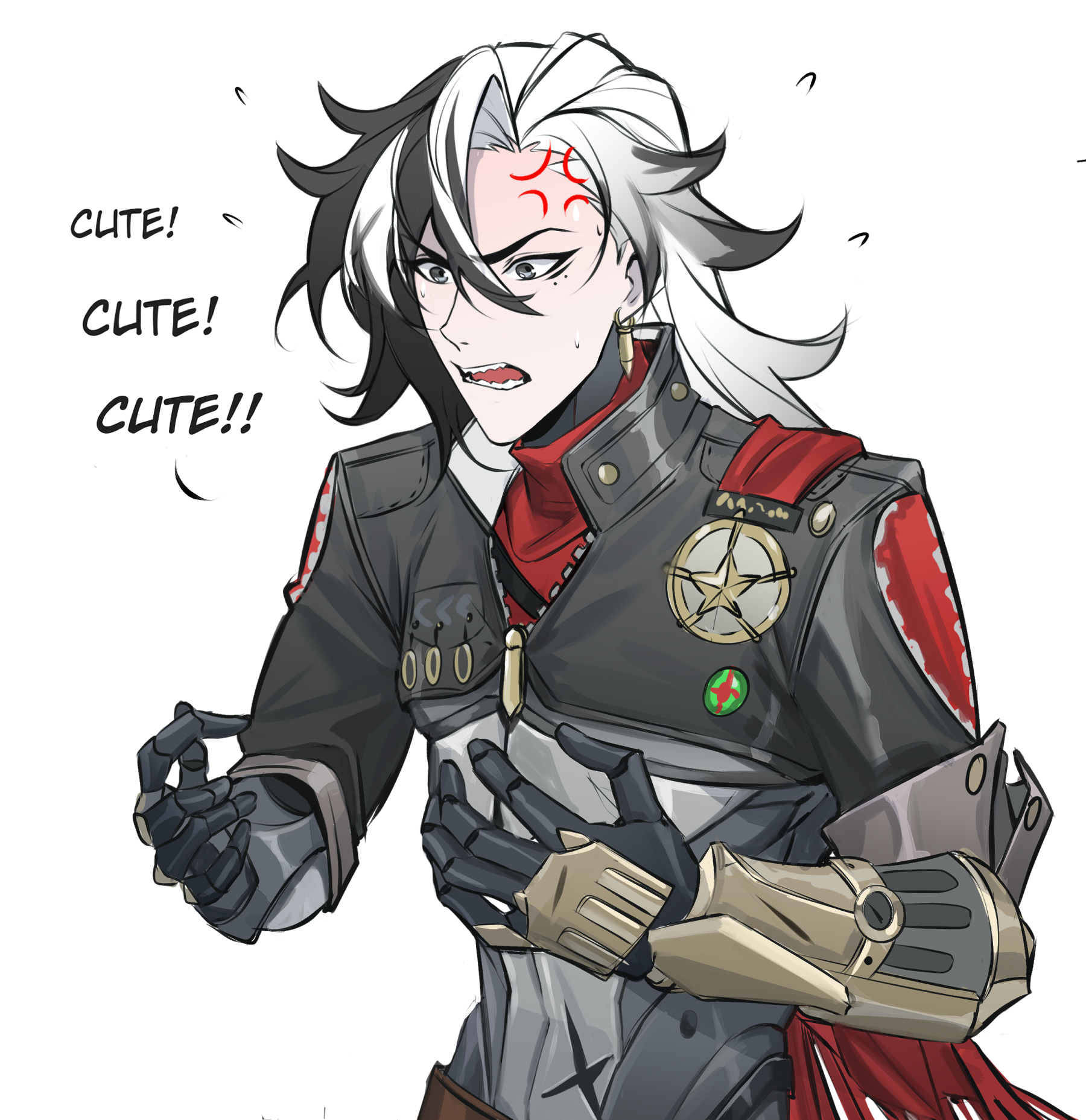 Safebooru - 1boy anger vein archive5 61 black hair boothill (honkai: star rail) earrings hair ...