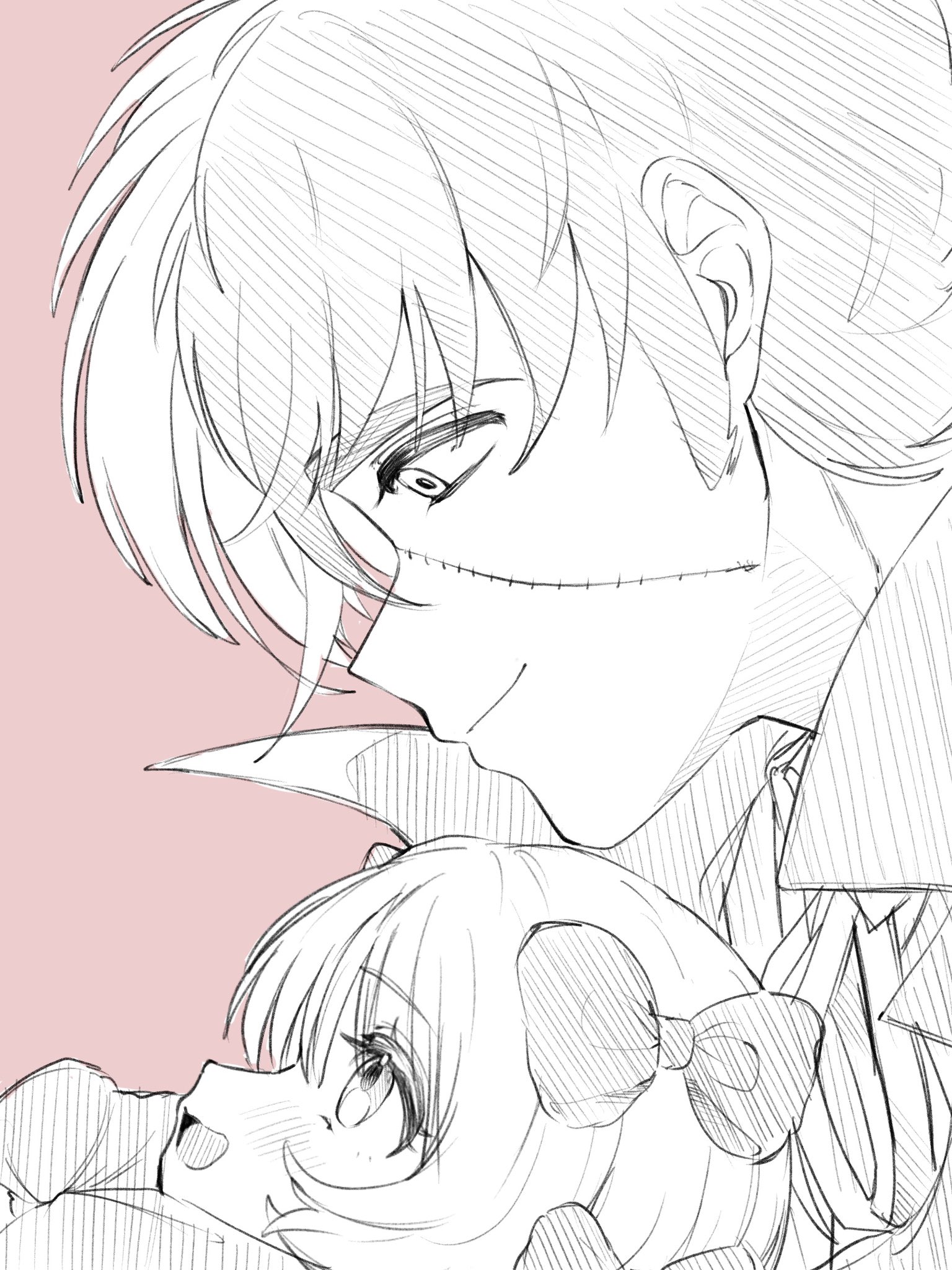 Safebooru - 1boy 1girl black jack (character) black jack (series) blush bob cut bow closed mouth ...