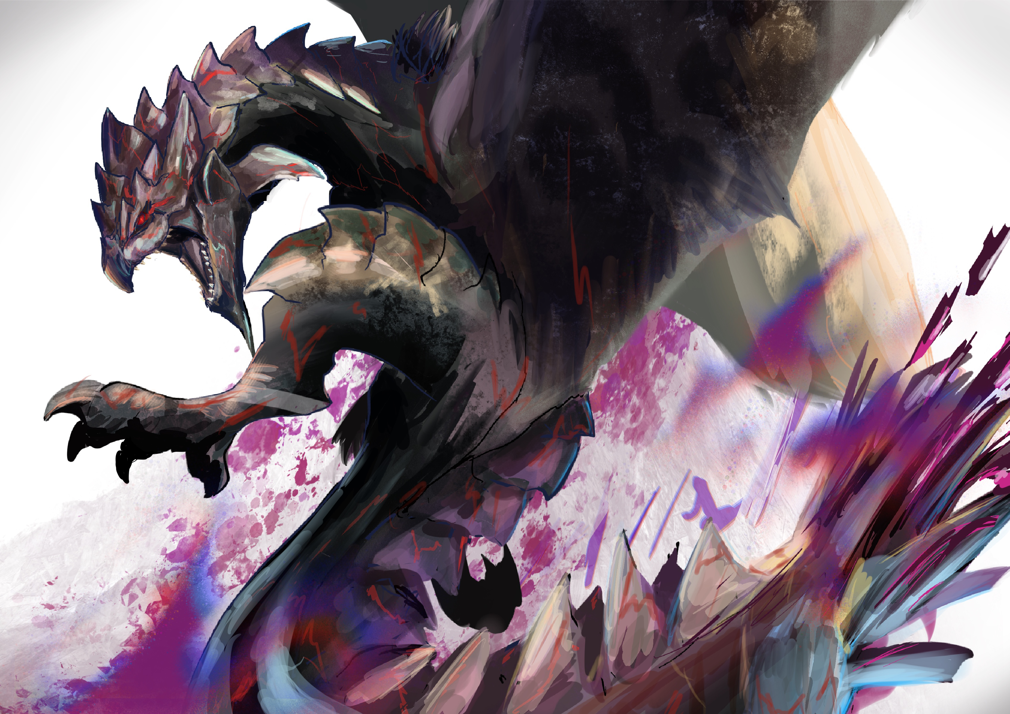 Safebooru - absurdres apex rathian chin spike claws flying fujikura ...