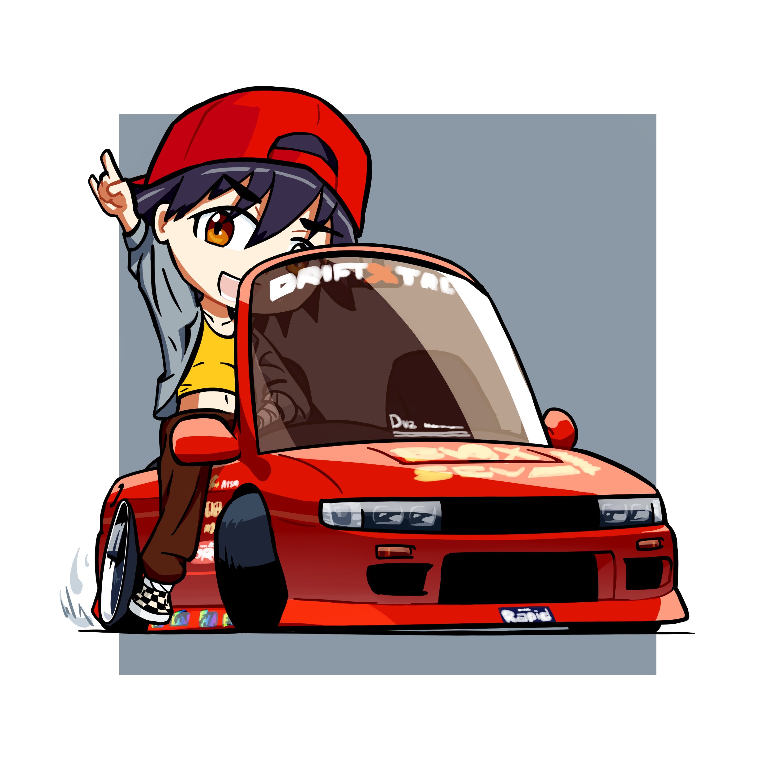 Safebooru - 1girl \n/ absurdres backwards hat baseball cap border ...