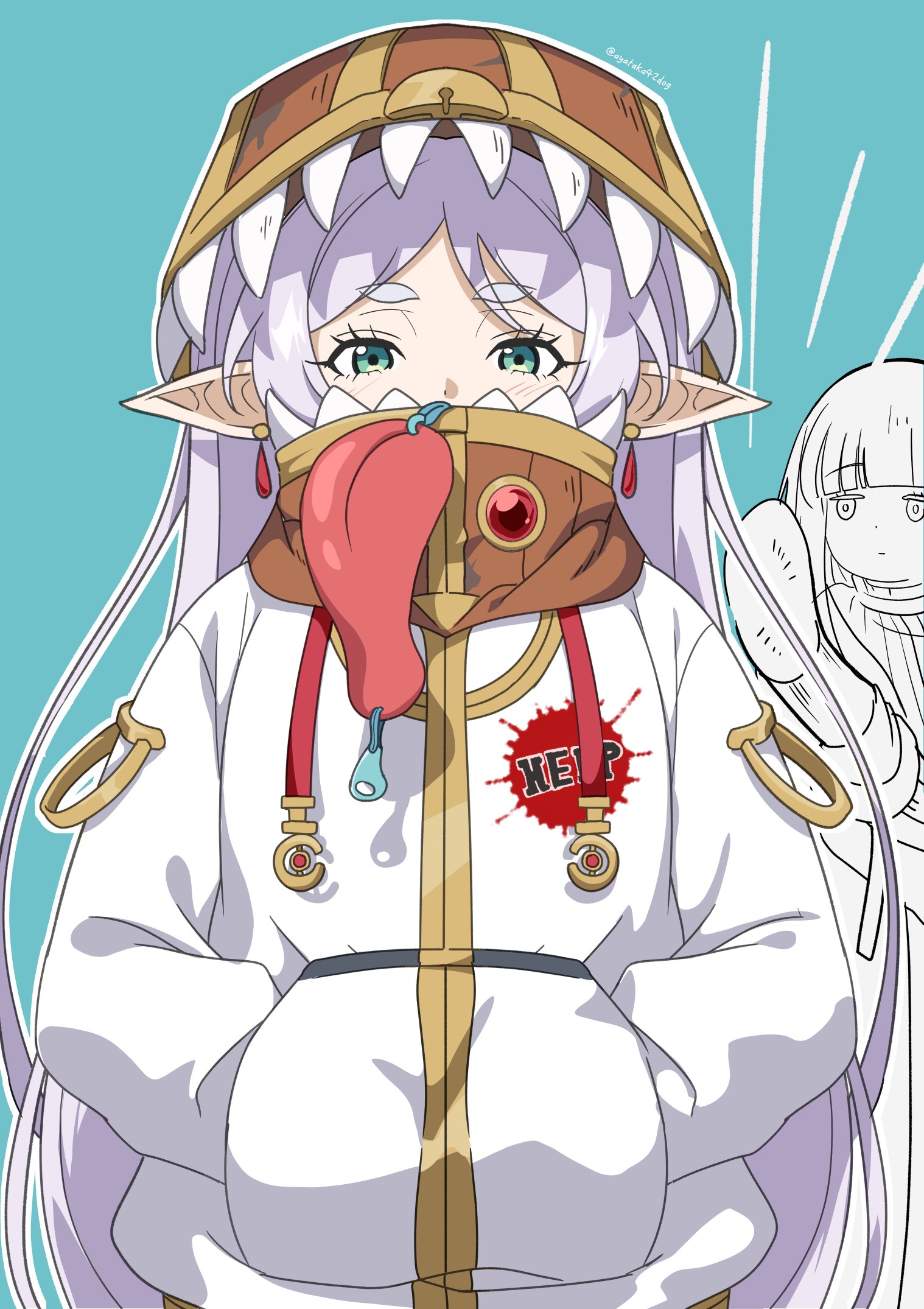 Safebooru - 2girls alternate costume ayataka blue background closed ...