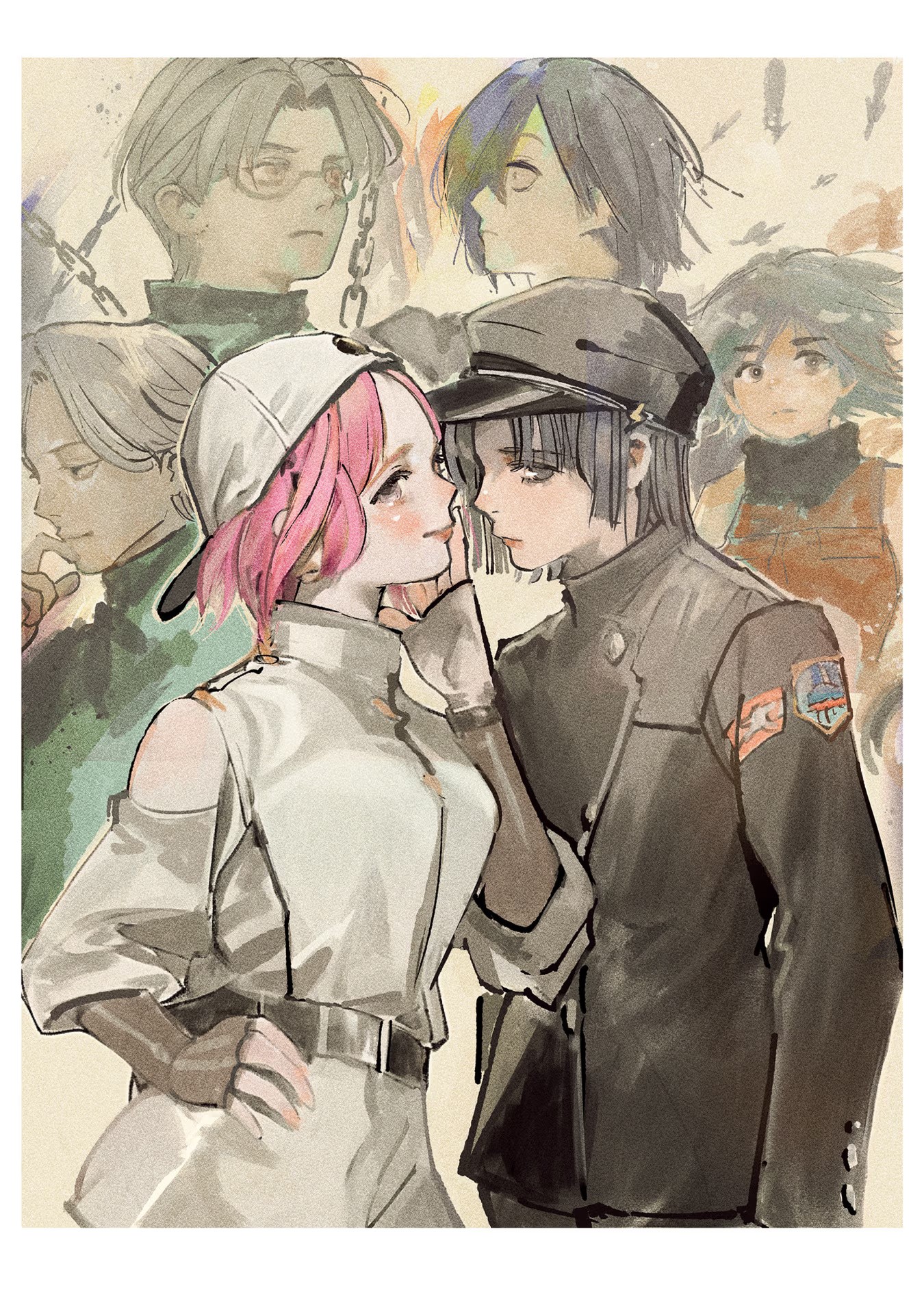 Safebooru - 2girls baseball cap baseball uniform black hair blonde hair ...