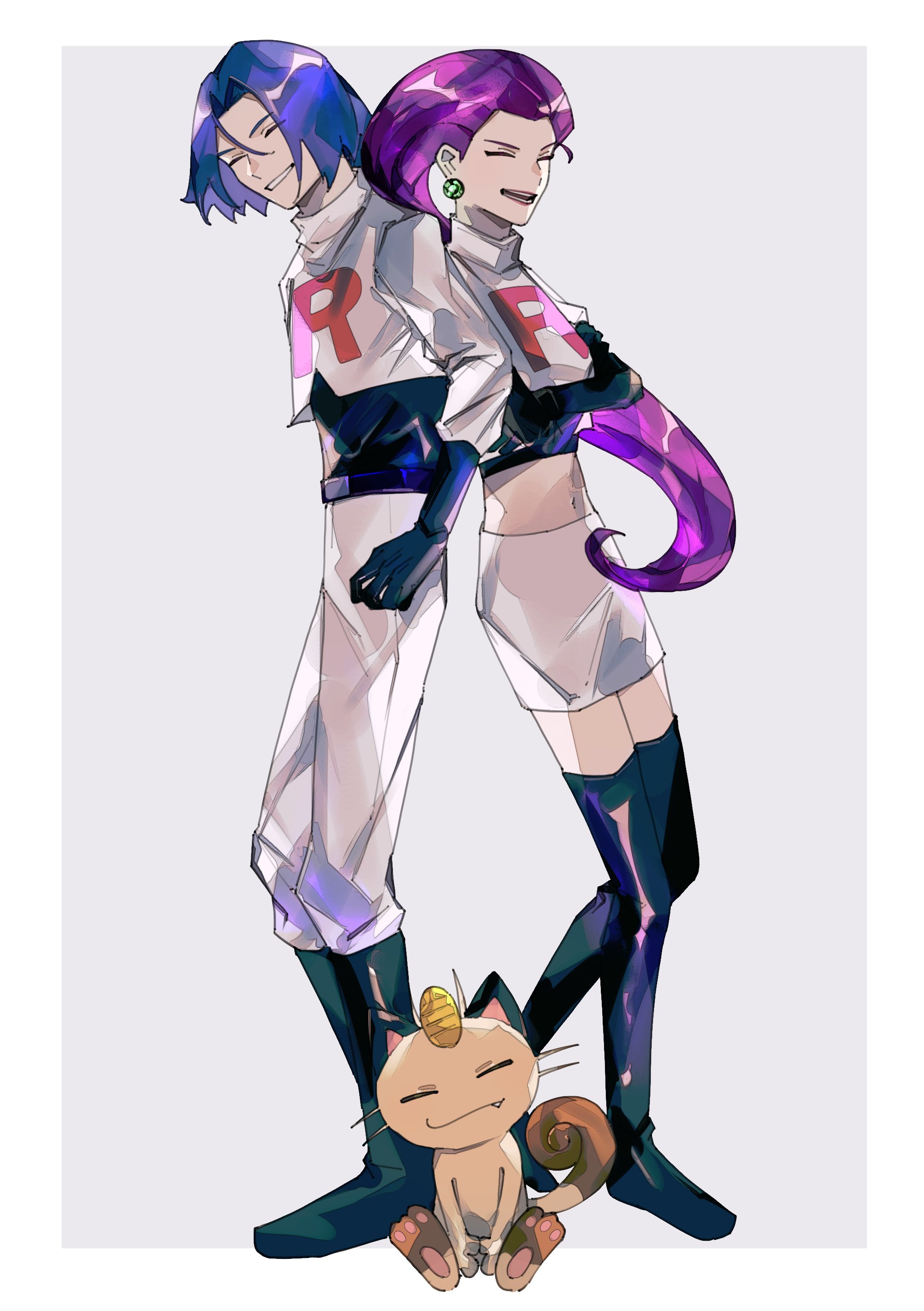 Safebooru - 1boy 1girl ^ ^ absurdres animal belt black footwear black shirt boots closed eyes ...