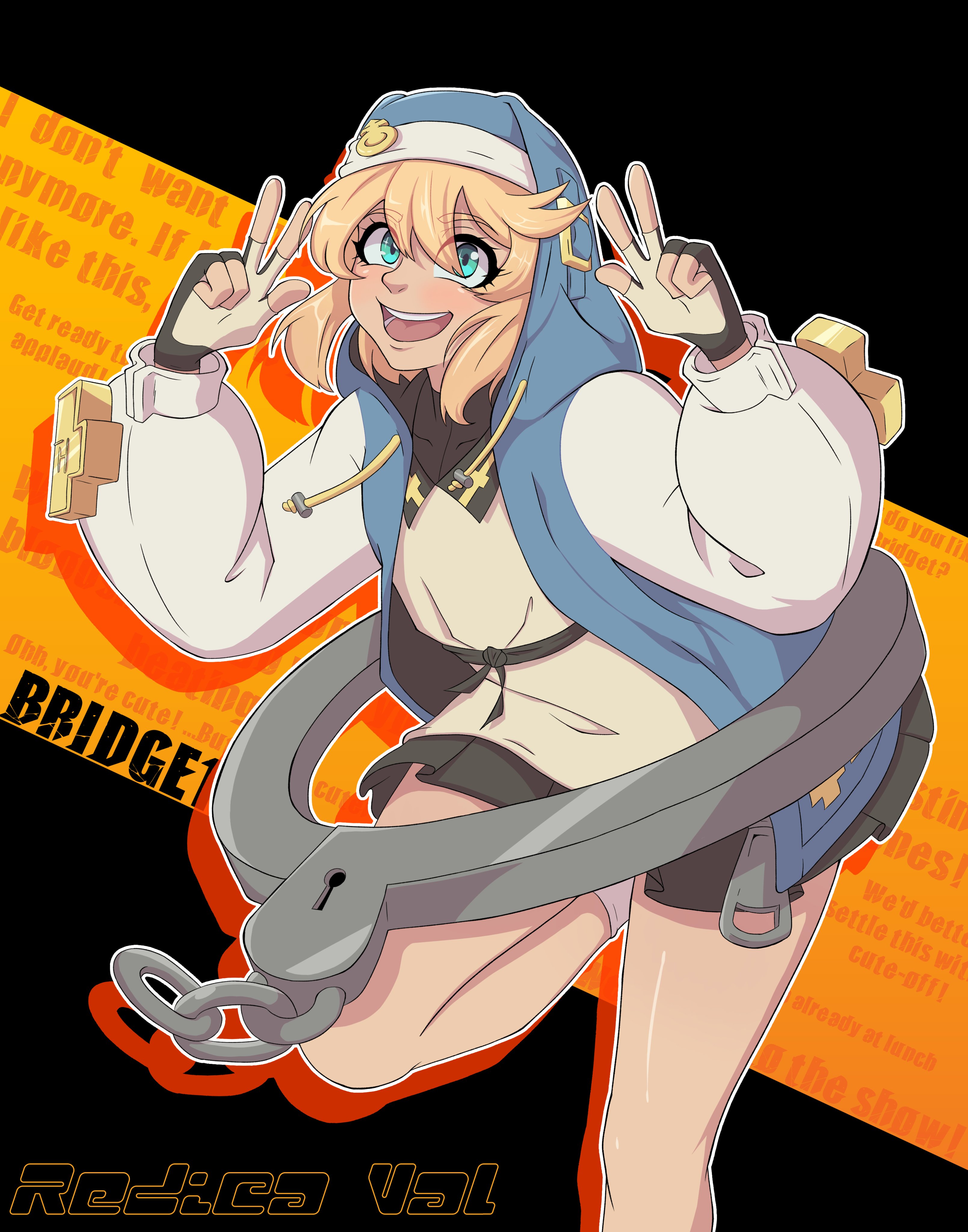 Safebooru - 1girl absurdres androgyne symbol blonde hair blue eyes blush bridget (guilty gear ...