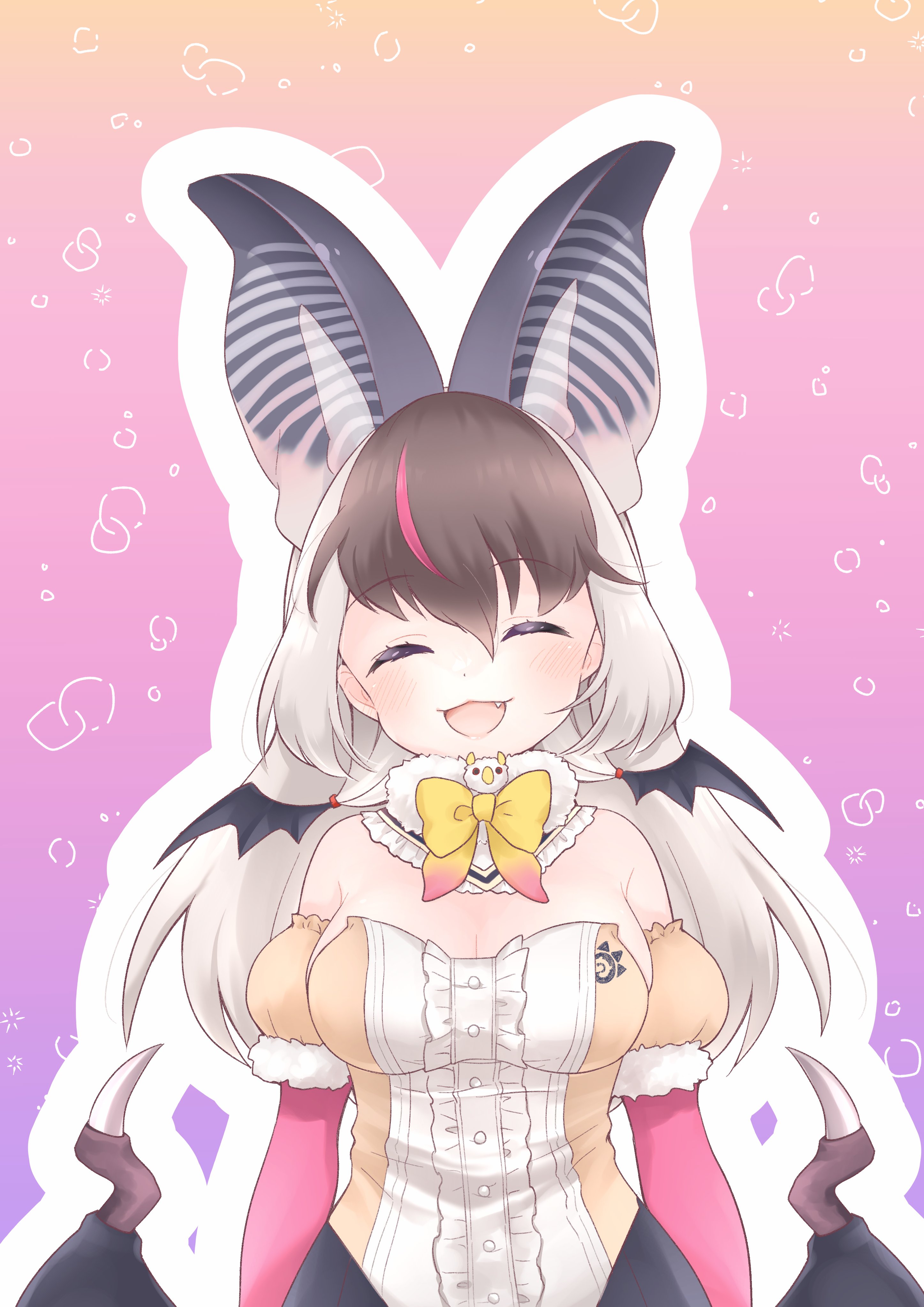 Safebooru - 1girl absurdres animal ears bat ears bat girl bat wings brown hair brown long-eared ...