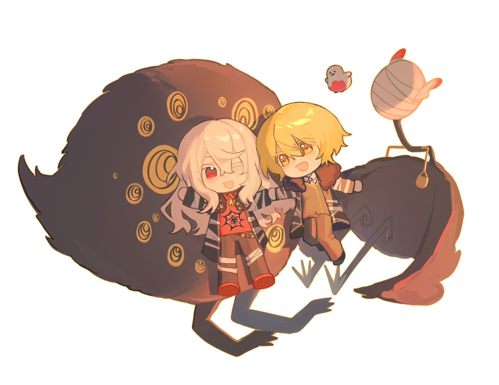 Safebooru - 1boy 1girl :d big bird (project moon) bird black bird black ...