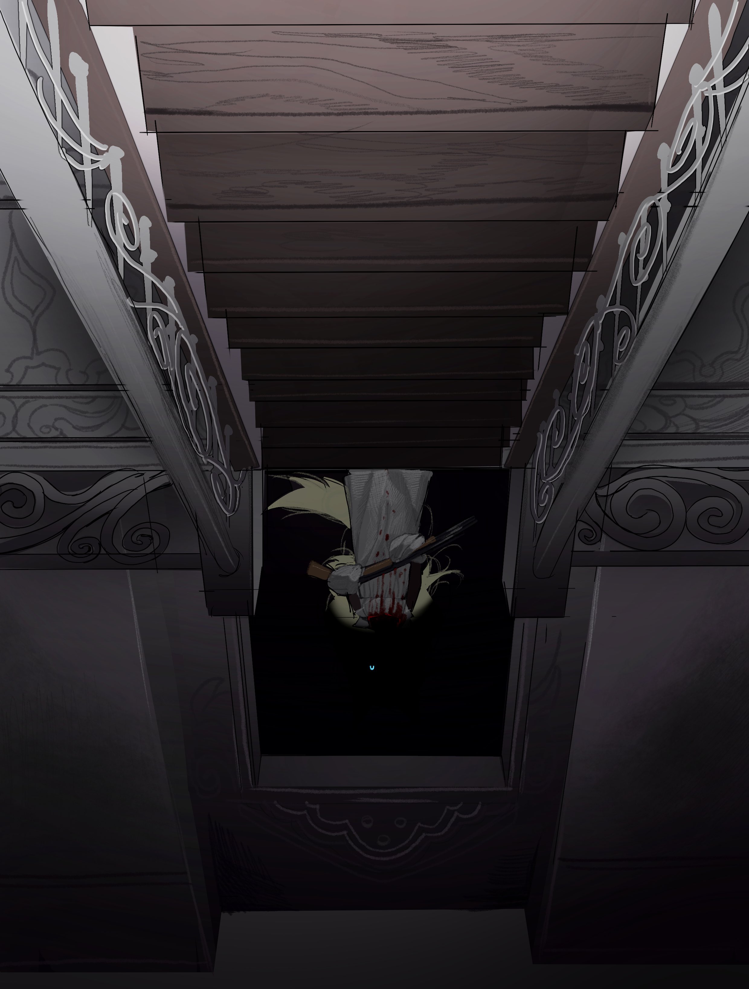 Safebooru - 1girl absurdres blood blood on clothes blue eyes commentary ...