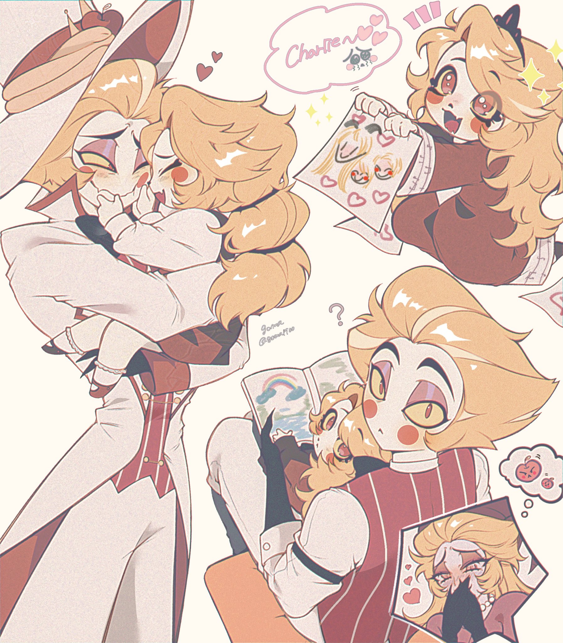 Safebooru - 1boy 2girls aged down blonde hair blush book carrying carrying person charlie ...