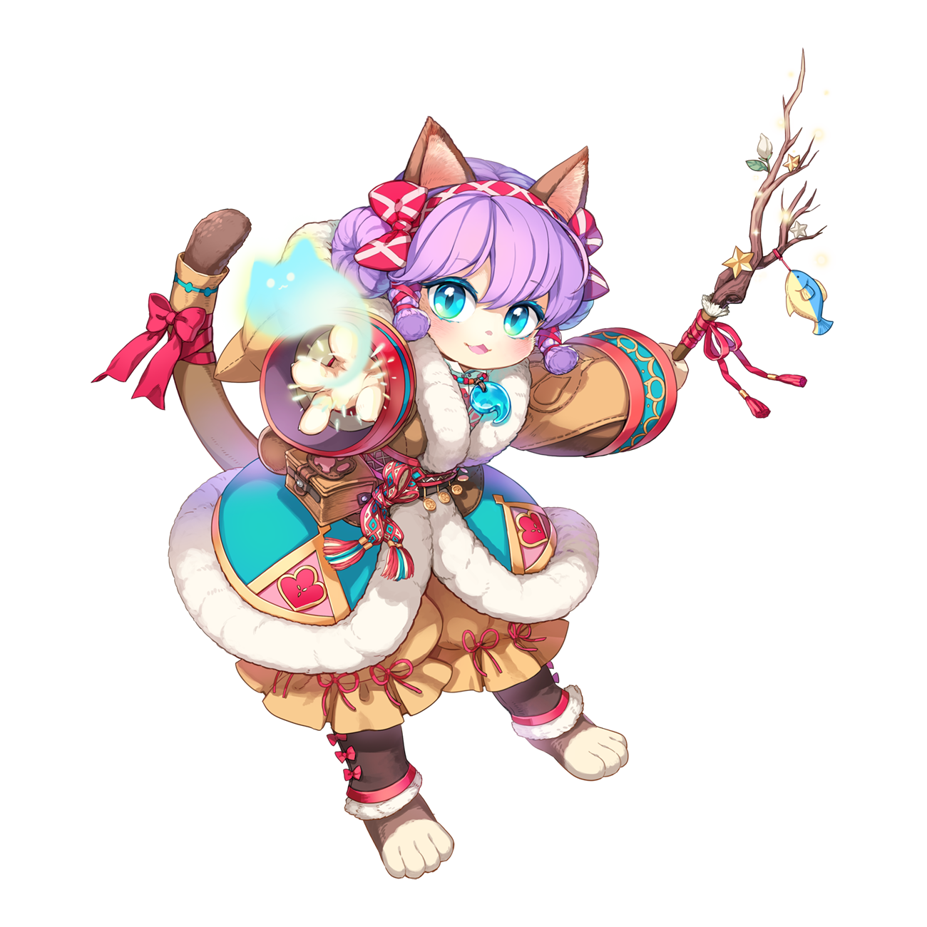 Safebooru - 1girl animal ears barefoot blue eyes bow brown coat brown ...