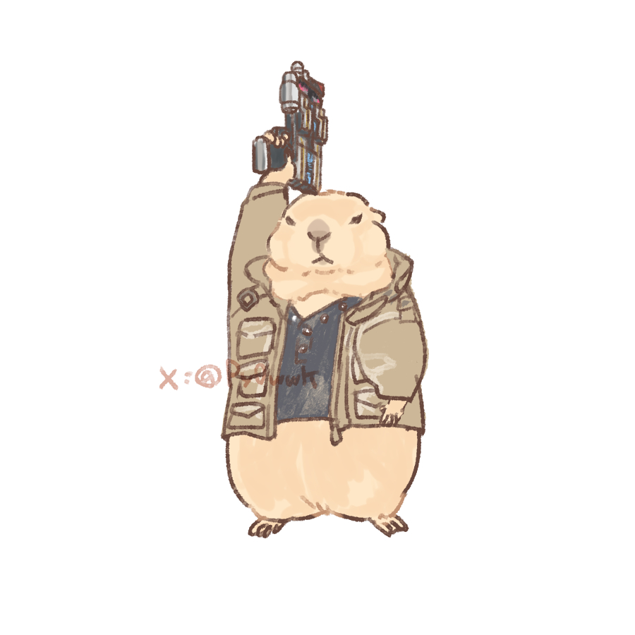 Safebooru - aiming up animal focus arm up black shirt body fur brown ...