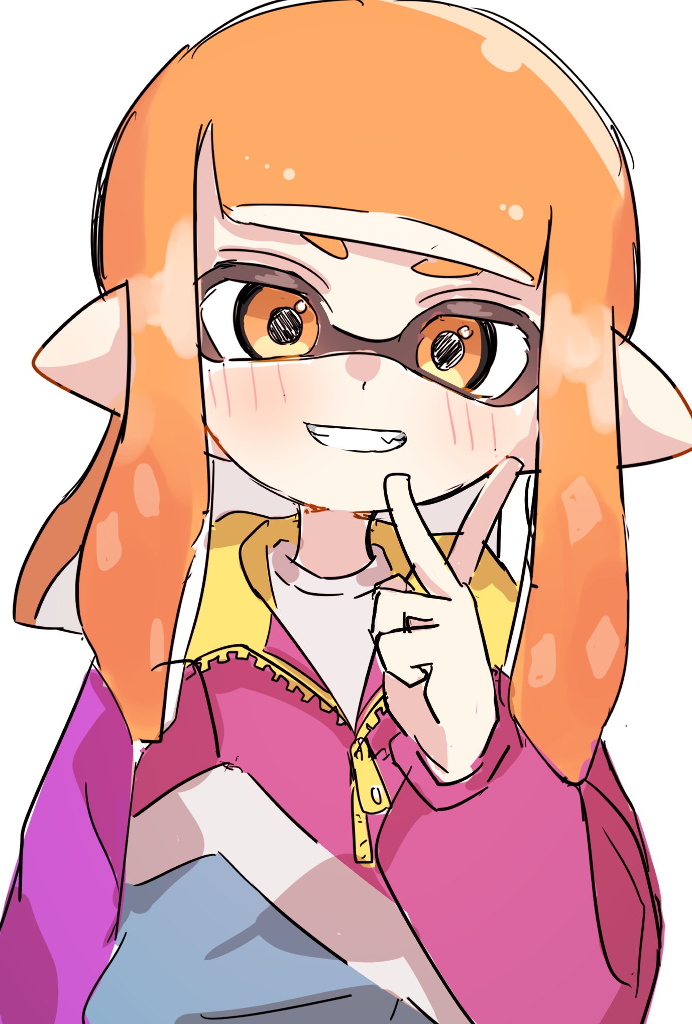 Safebooru - 1girl blush grin highres inkling inkling girl inkling ...
