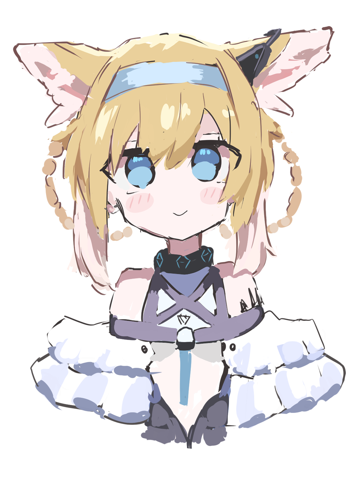 Safebooru - 1girl animal ear fluff animal ears arknights blonde hair blue eyes blue hairband ...