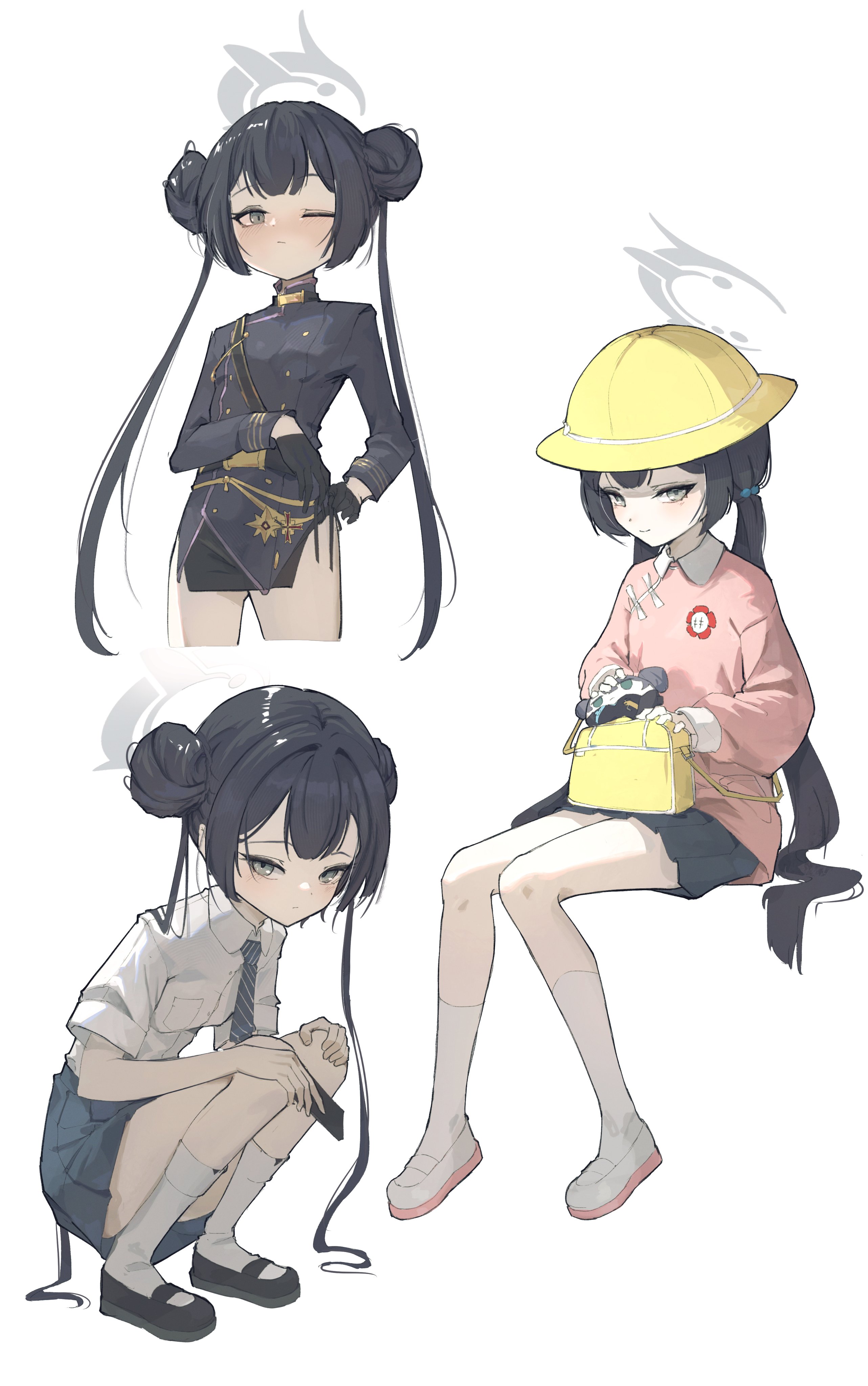 Safebooru - 1girl absurdres bag belt black belt black footwear black gloves black hair black ...