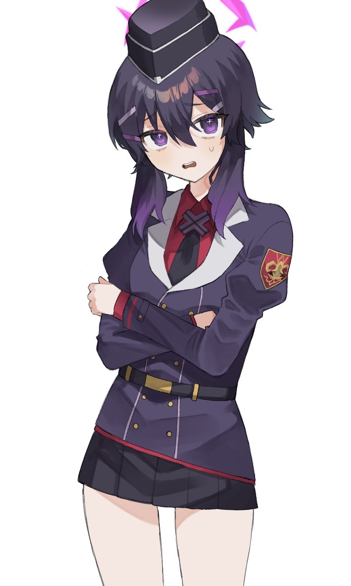 Safebooru - 1girl black hat black necktie black skirt blue archive buttons collared shirt ...