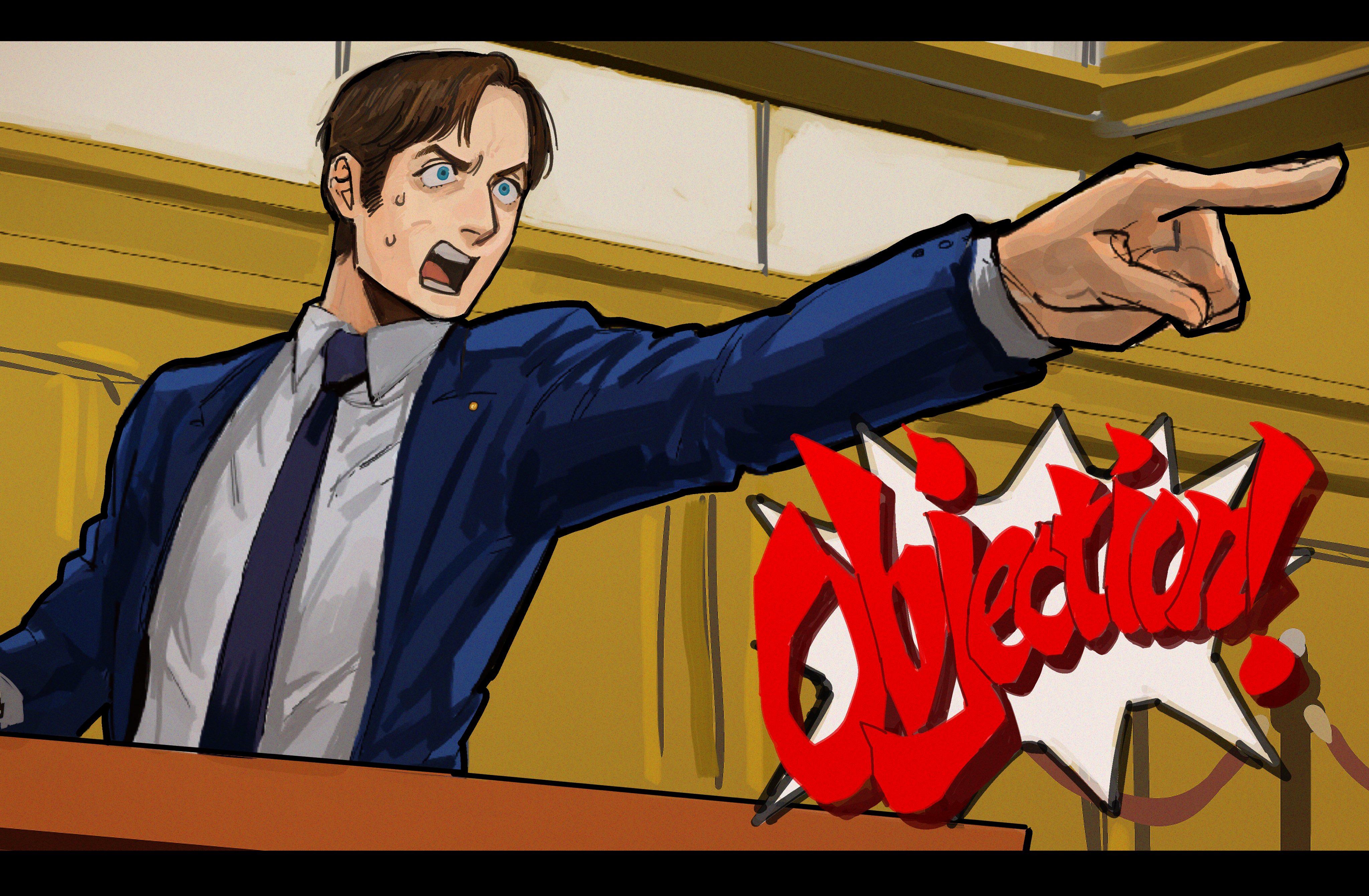 Safebooru - 1boy absurdres ace attorney better call saul blue eyes blue ...