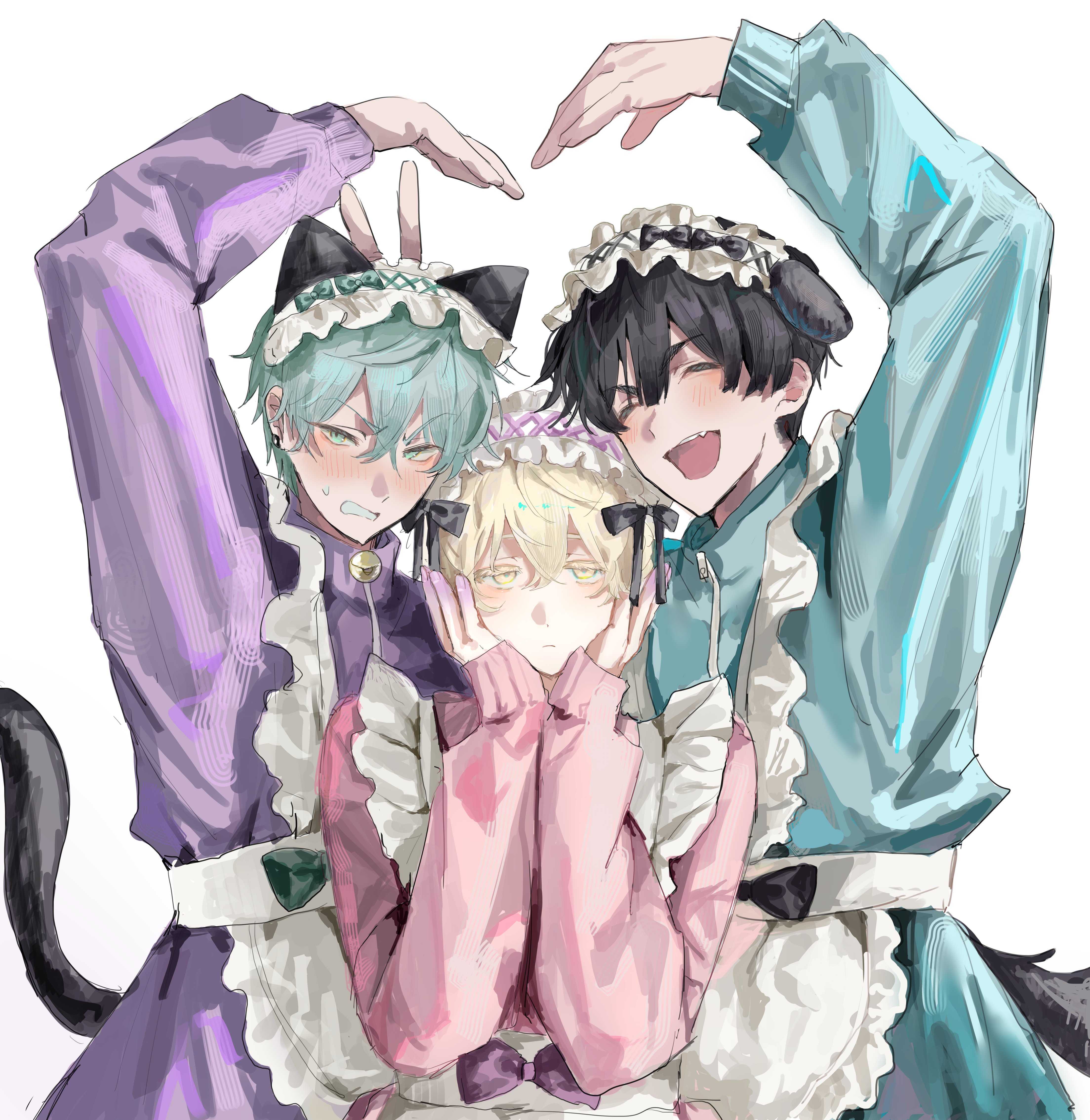 Safebooru - 3boys absurdres alien stage alternate costume animal ears ...