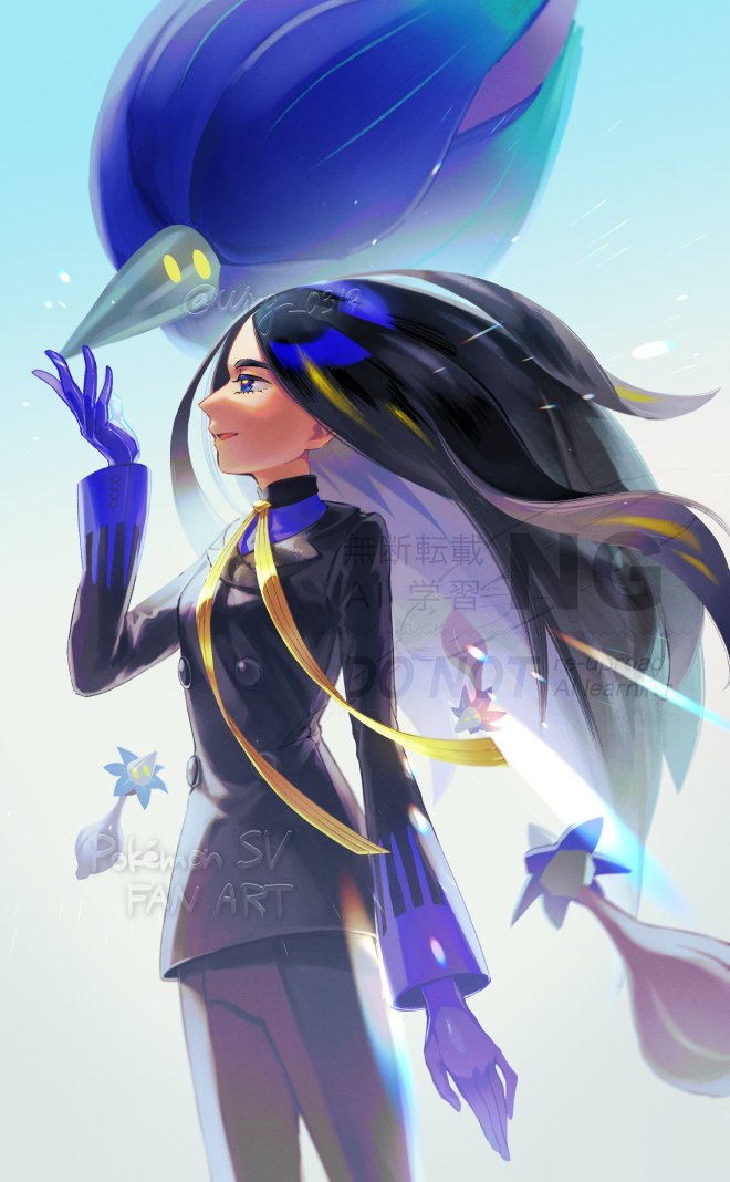 Safebooru - 1girl black hair black jacket black pants blue eyes blue ...