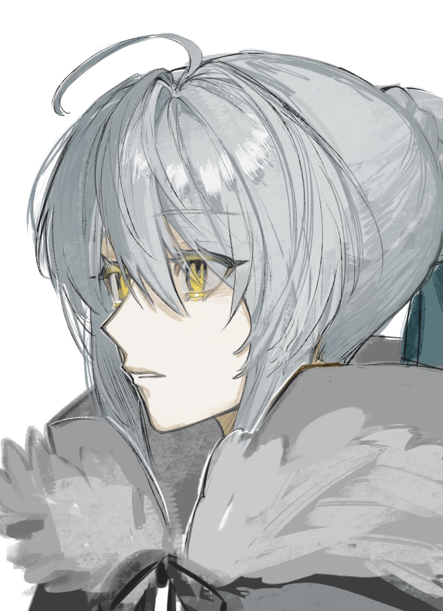 Safebooru - 1girl ahoge aqua ribbon braid expressionless fate (series ...