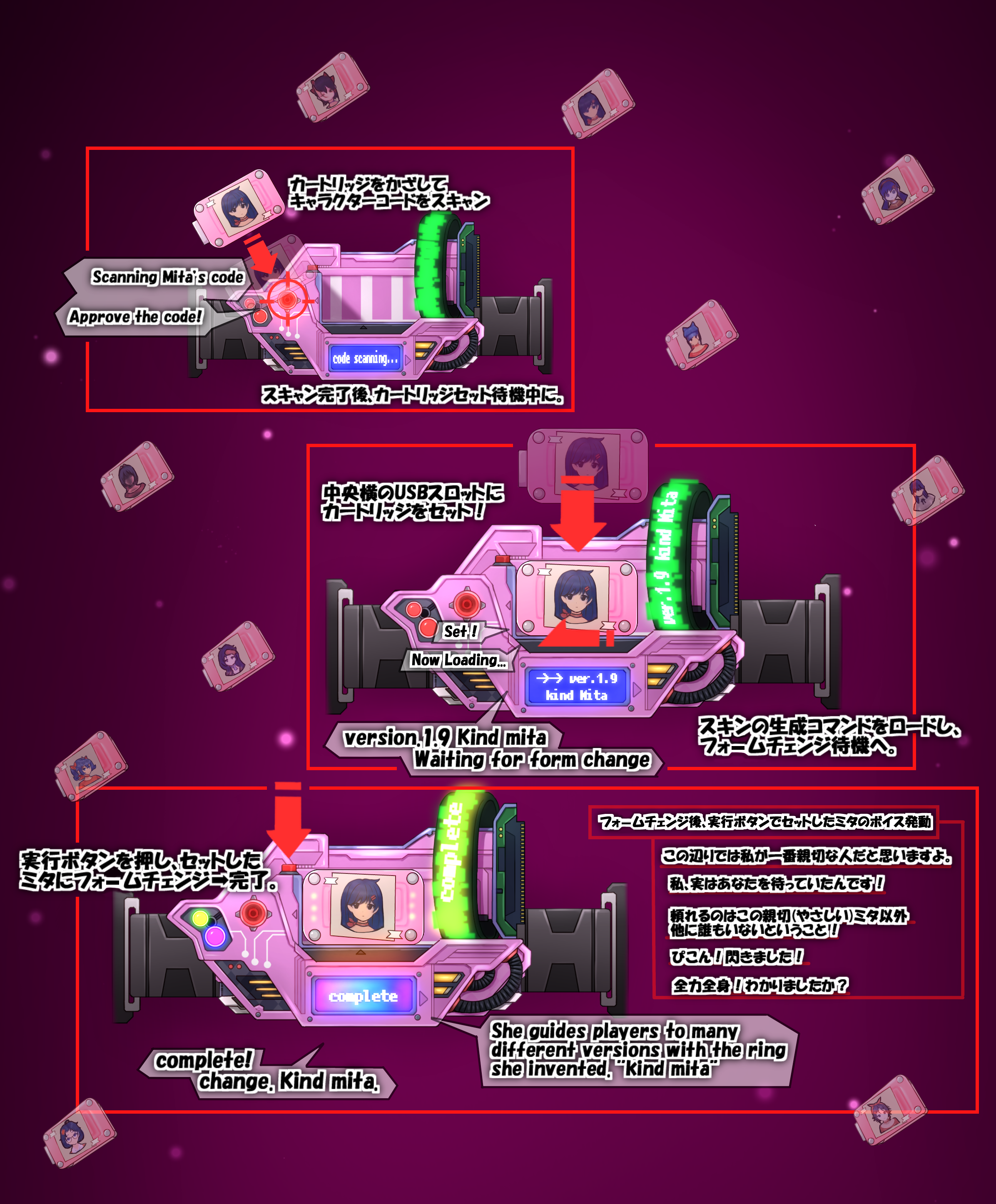 Safebooru - 2d mita (miside) absurdres arrow (symbol) cartridge chibi ...