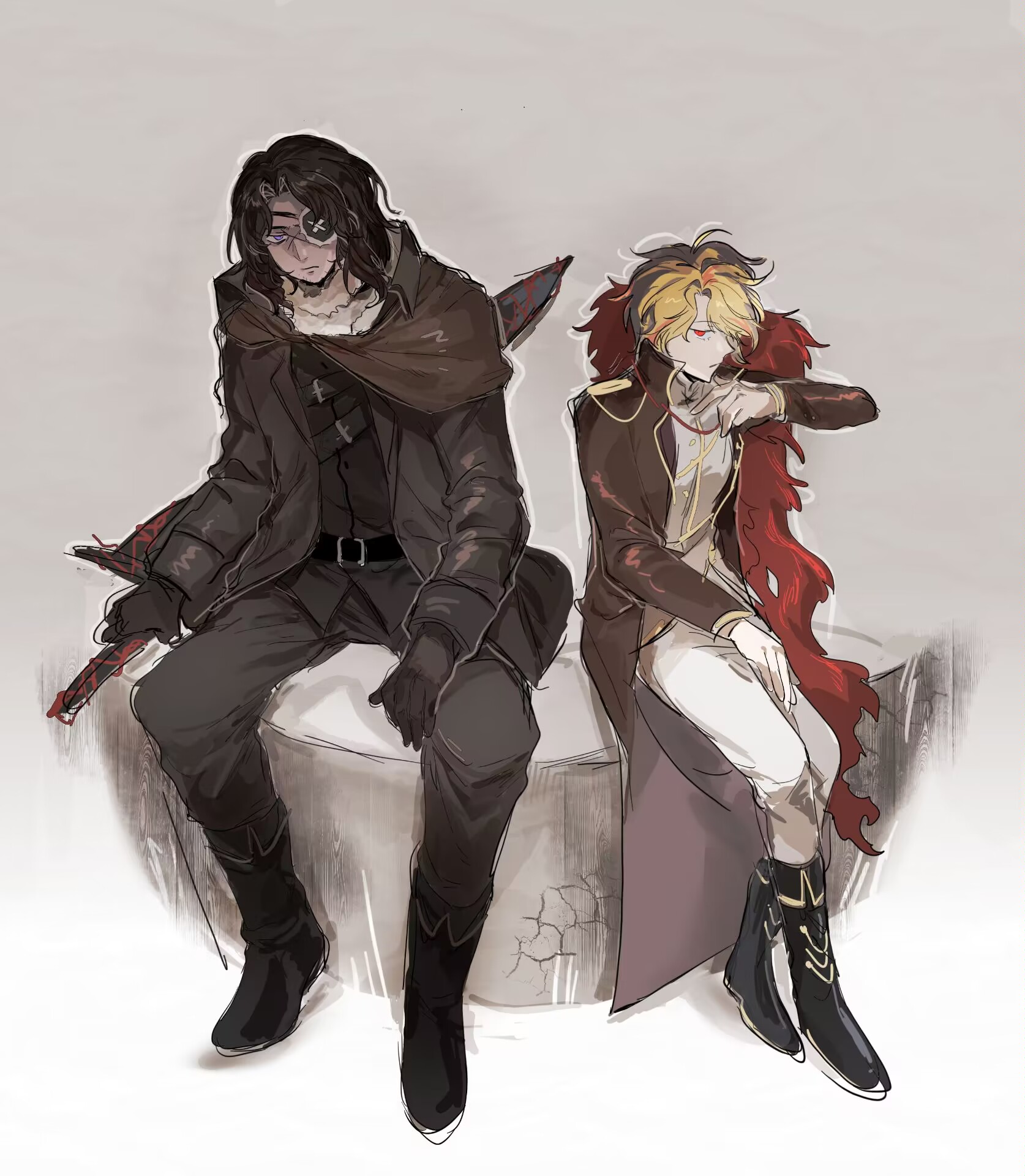 Safebooru - 1boy 1girl black footwear black gloves black pants boots brown jacket brown pants ...