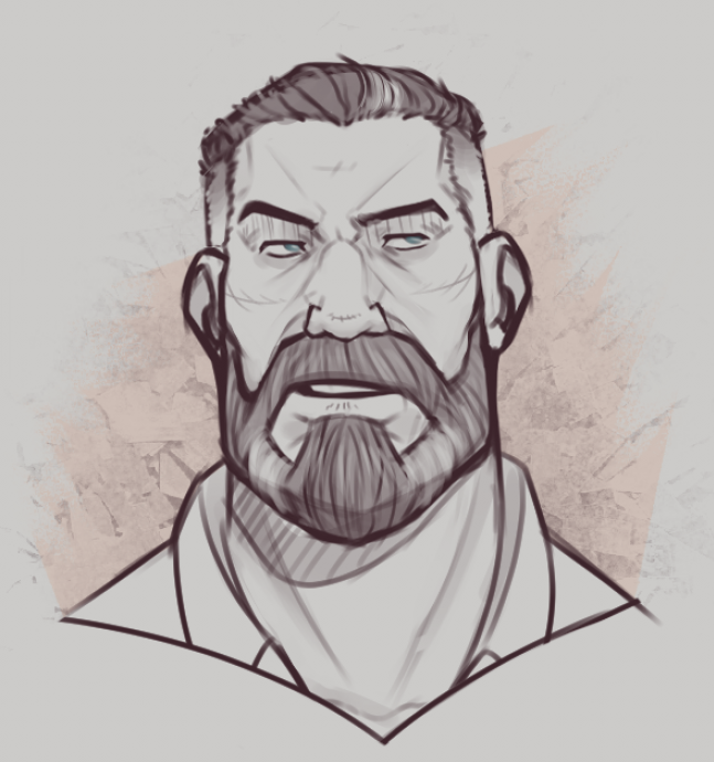 Safebooru - 1boy 3intlar beard blue eyes brimstone (valorant) connected beard facial hair ...