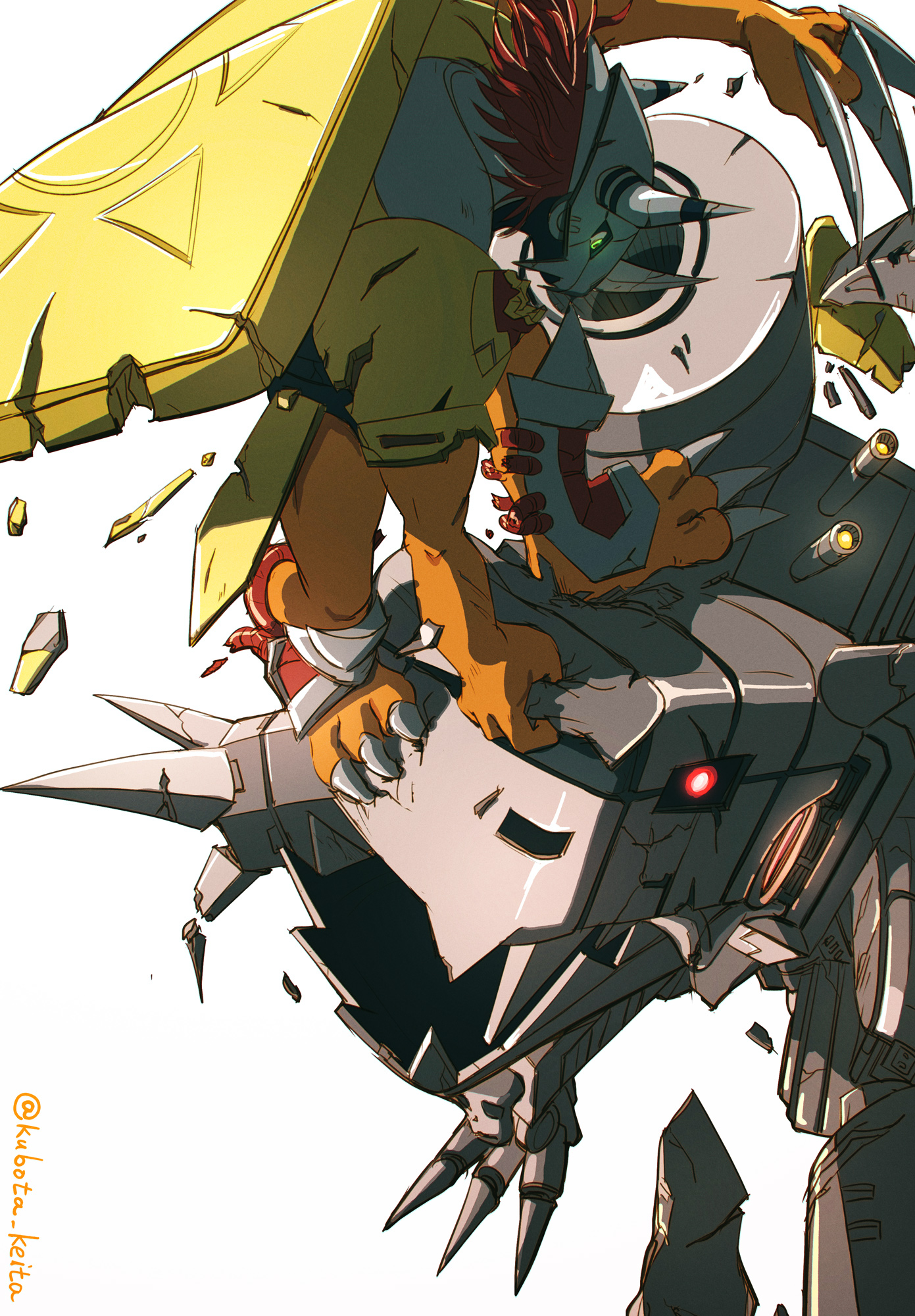 Safebooru - armor carrying claws colored skin damaged digimon dragon ...