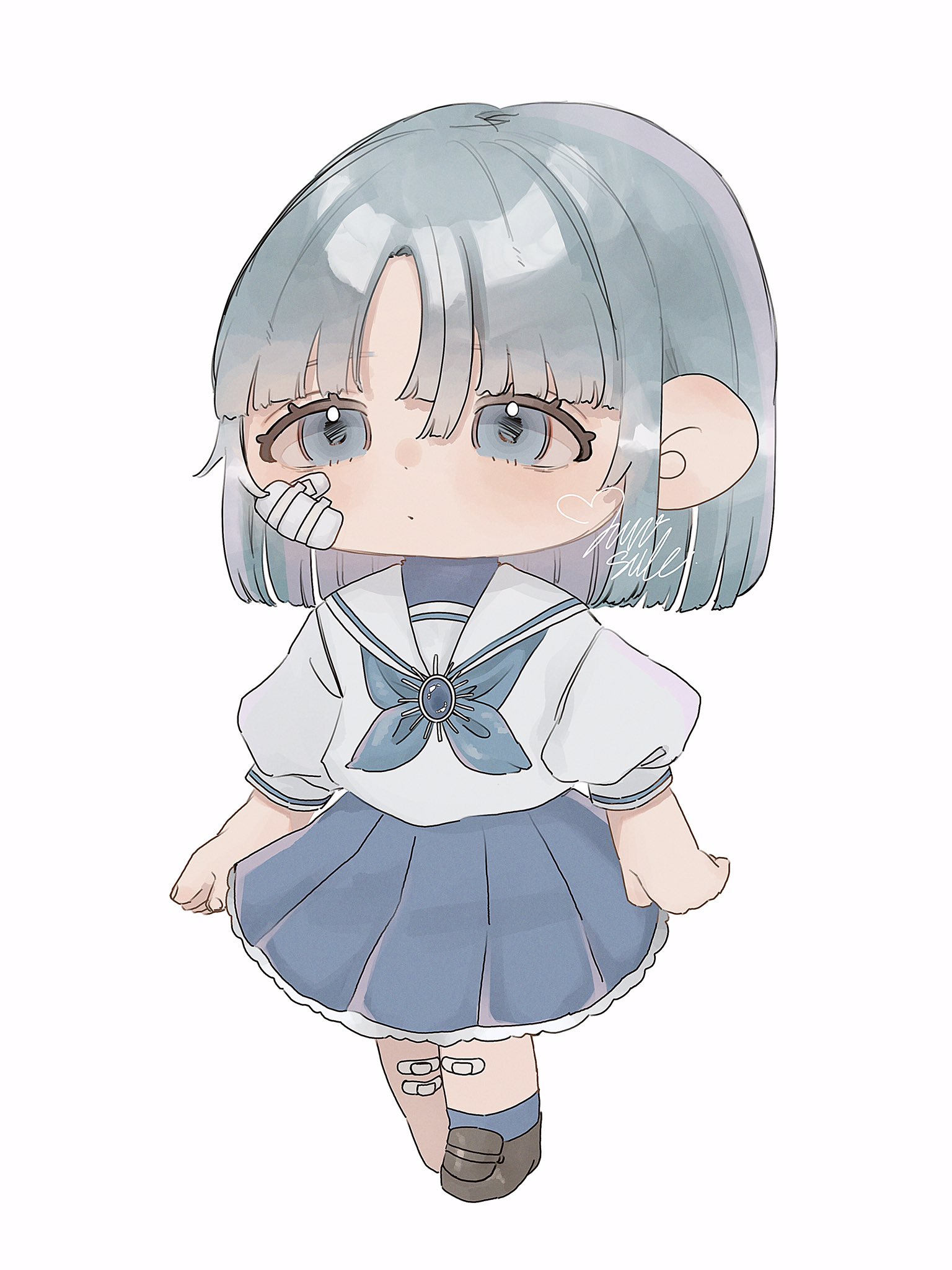 Safebooru - 1girl ado (utaite) akuru-chan (ado) blue brooch blue eyes ...