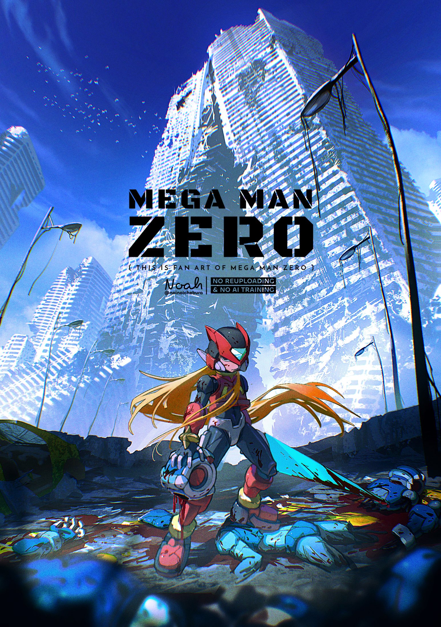 Safebooru - 1boy android armor copyright name energy sword forehead ...