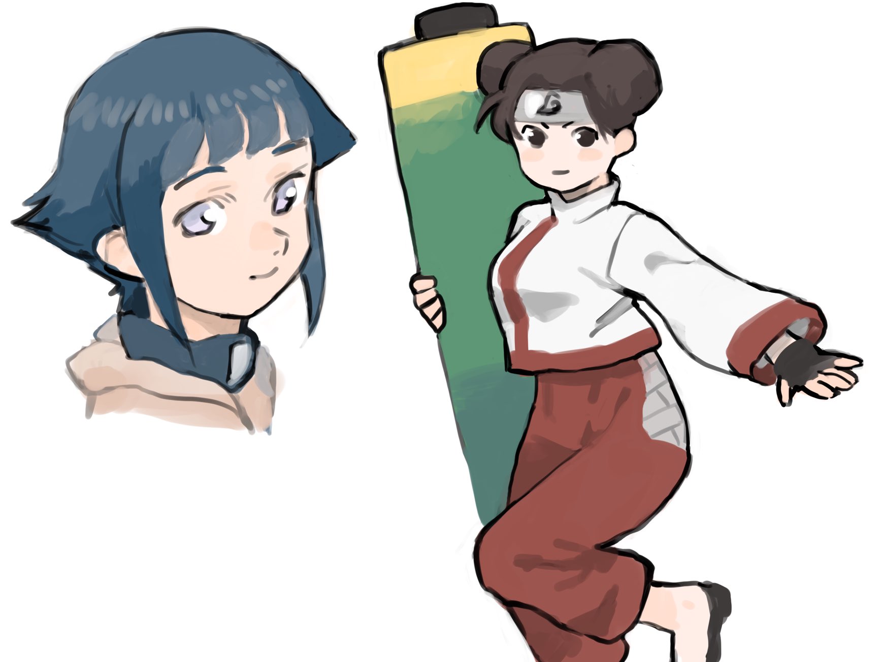 Safebooru - 2girls black eyes black gloves black hair blue hair closed ...