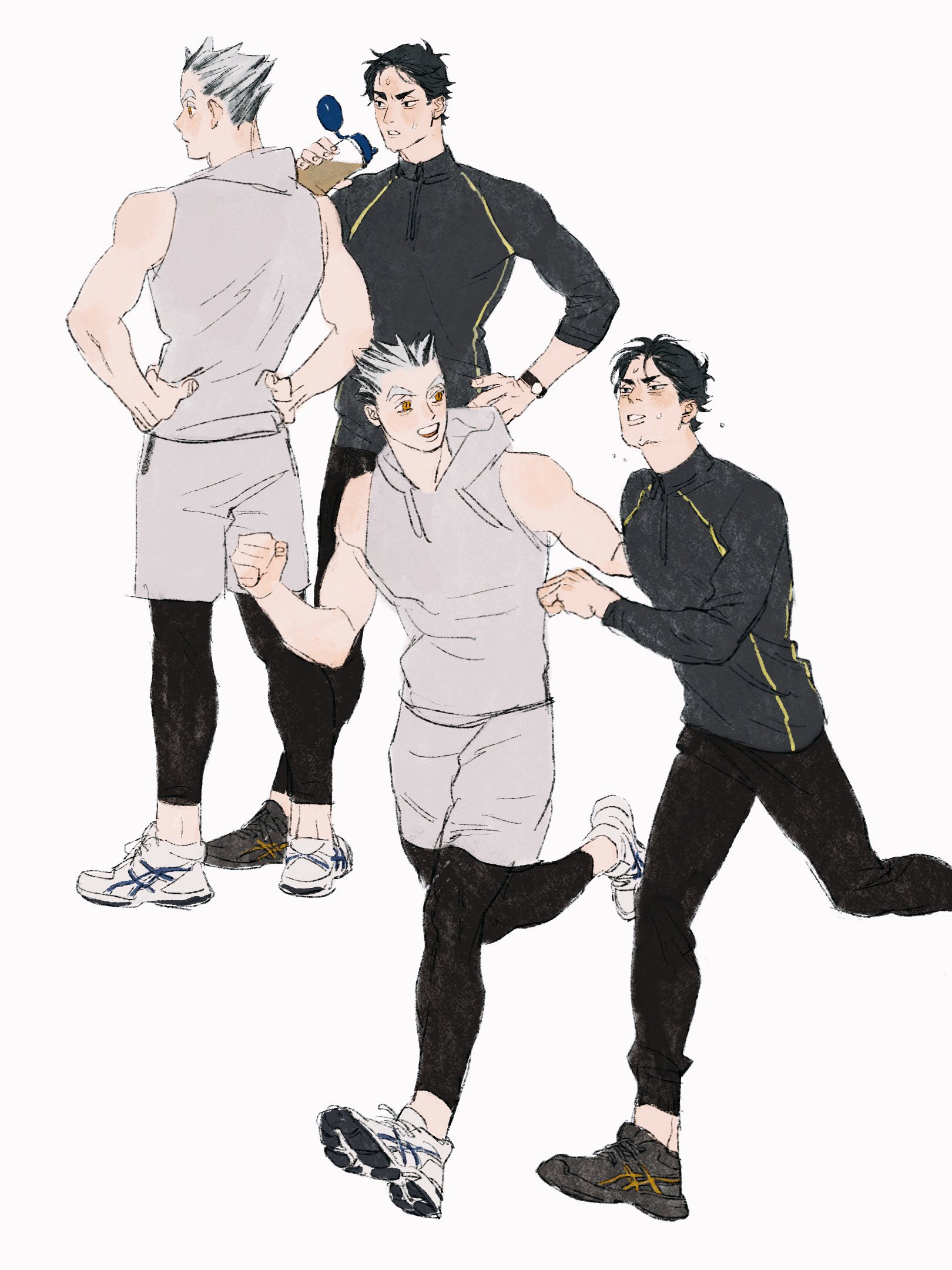 Safebooru - 2boys akaashi keiji black eyes black footwear black hair ...