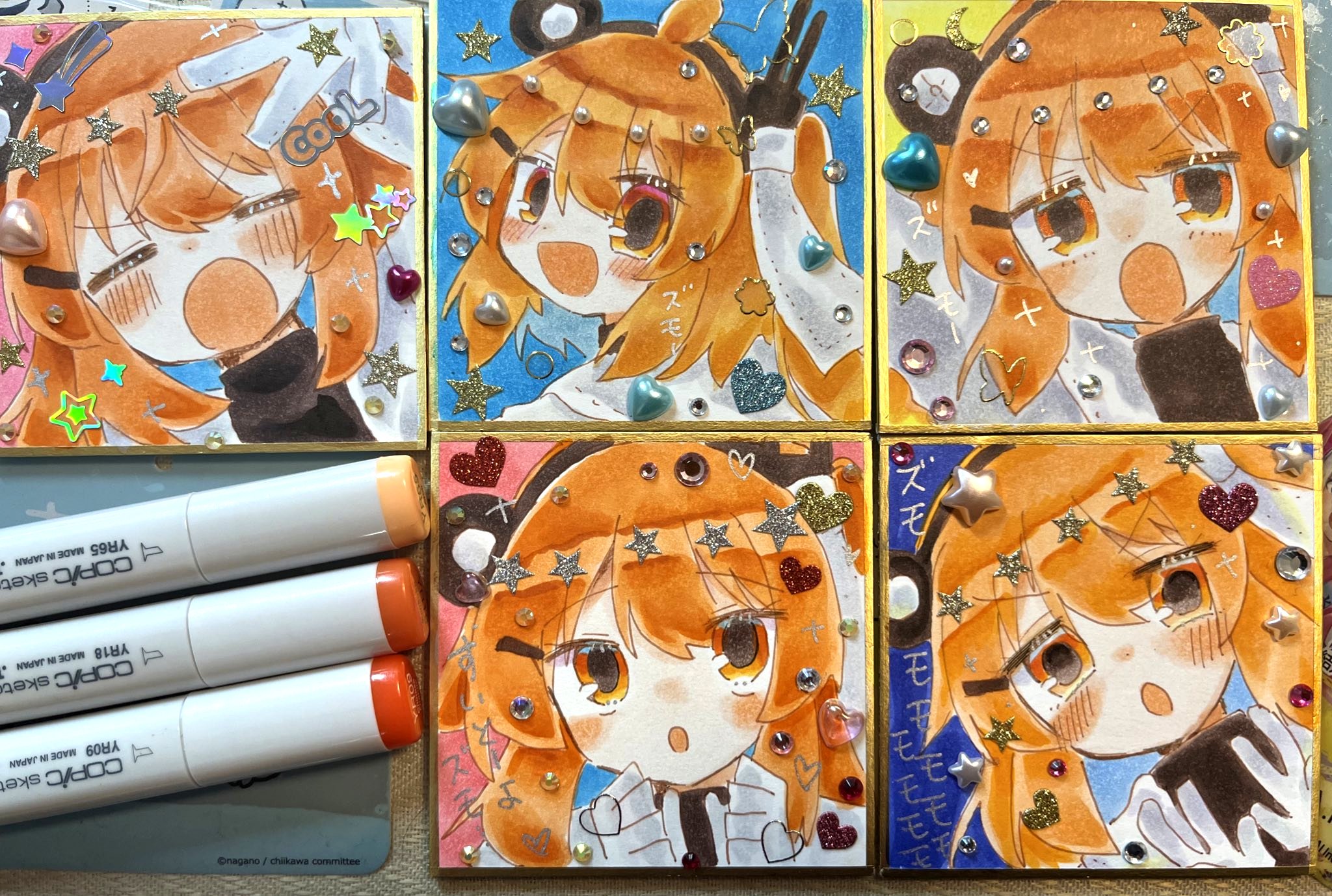 Safebooru - 1girl a.i. voice adachi rei art tools in frame black shirt blue background blush ...