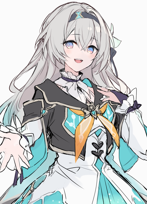 Safebooru - 1girl black hairband black jacket black ribbon fingerless ...