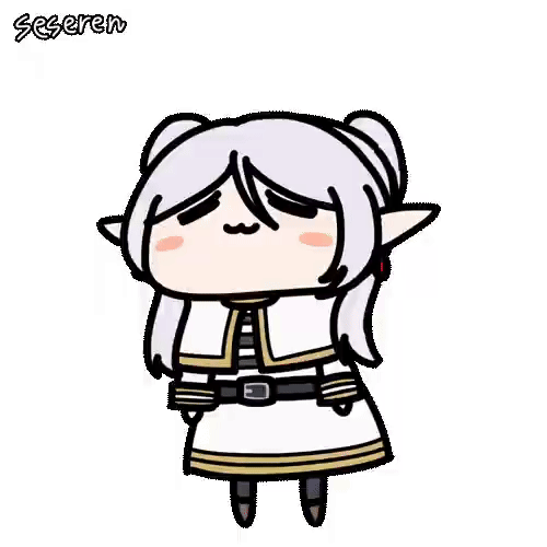Safebooru - 1girl animated gif elf frieren pointy ears seseren smile ...