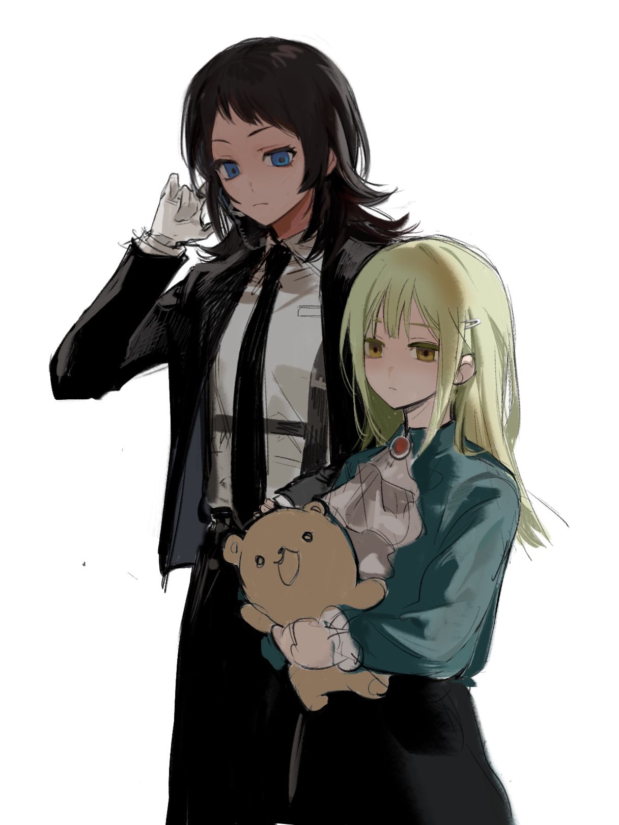 Safebooru - 2girls ascot bang dream! bang dream! it's mygo!!!!! black hair black jacket black ...