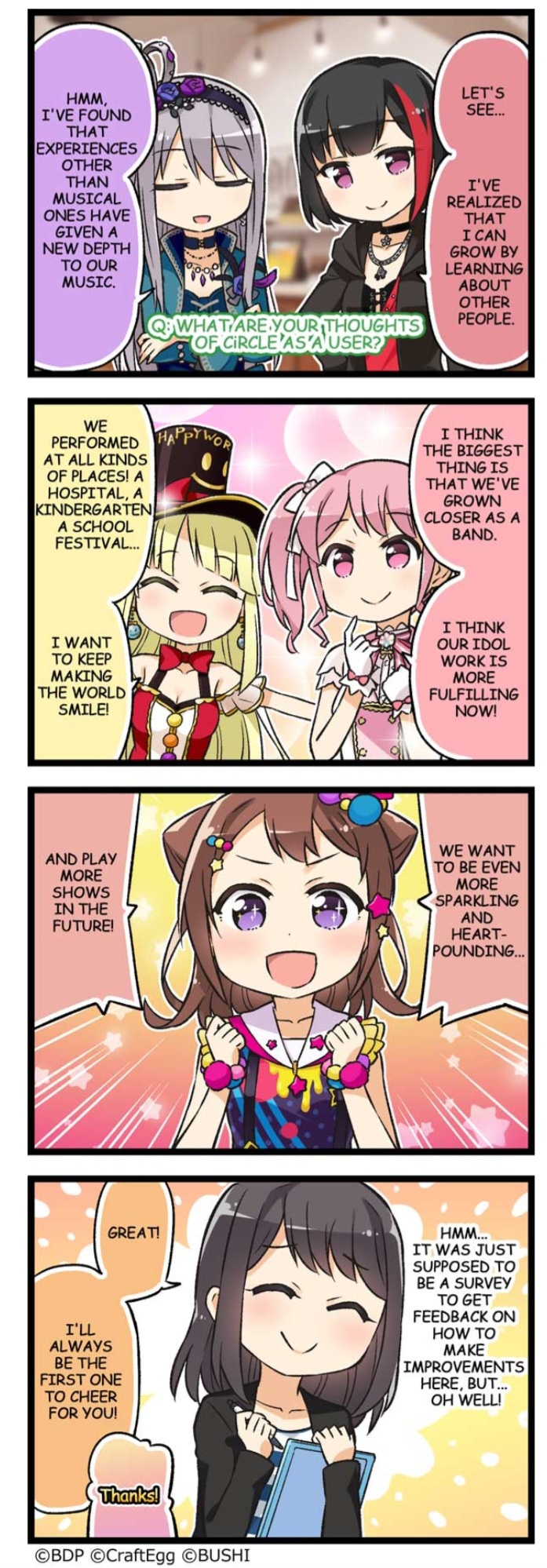 Safebooru - 4koma 6+girls bang dream! blush comic english text holding maruyama aya minato ...
