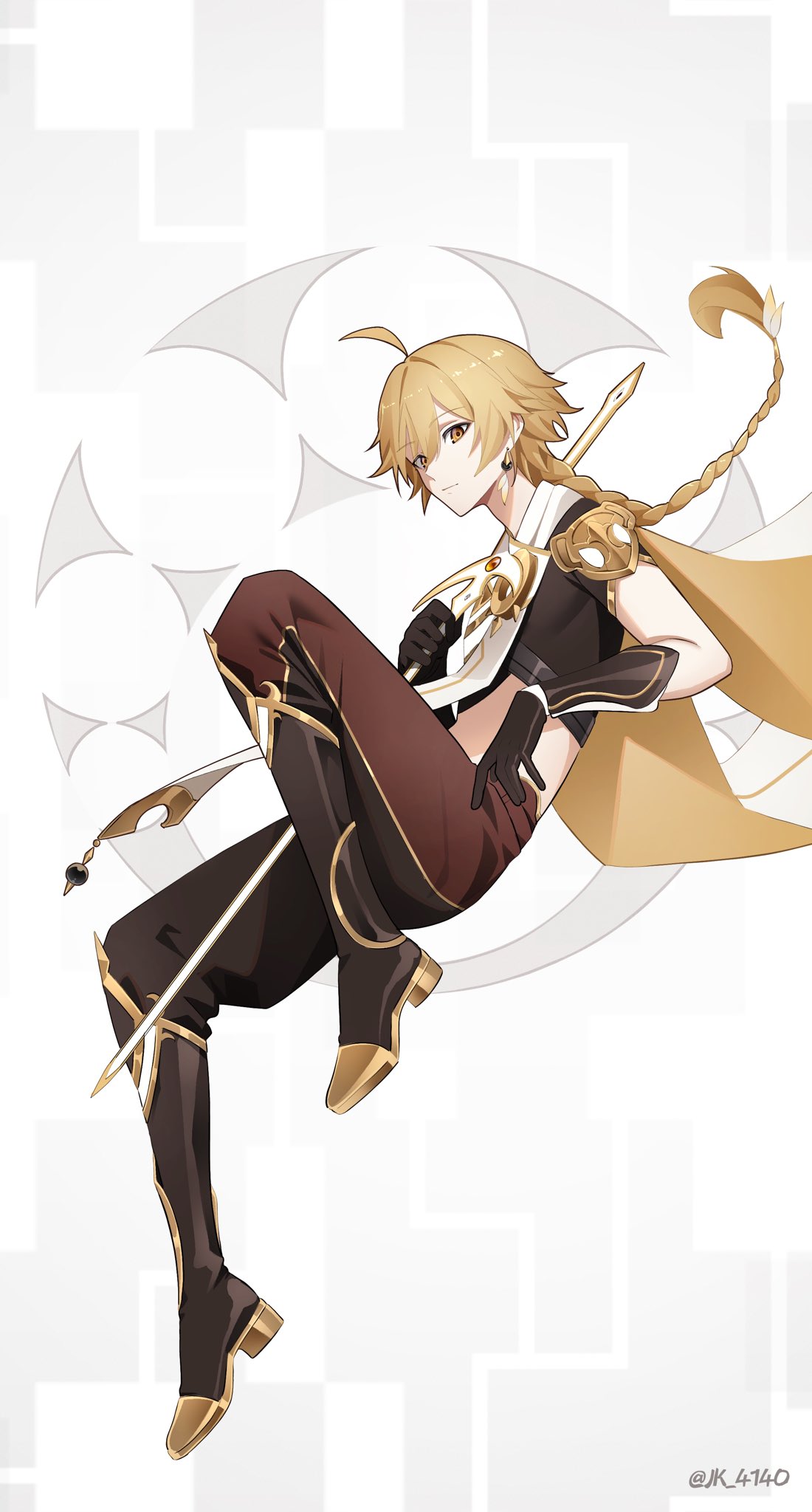 Safebooru - 1boy aether (genshin impact) ahoge black gloves blonde hair ...